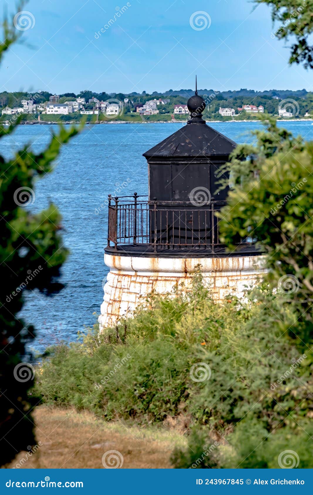 Castle Hill Lighthouse in Newport Rhode Island Stock Image - Image of ...