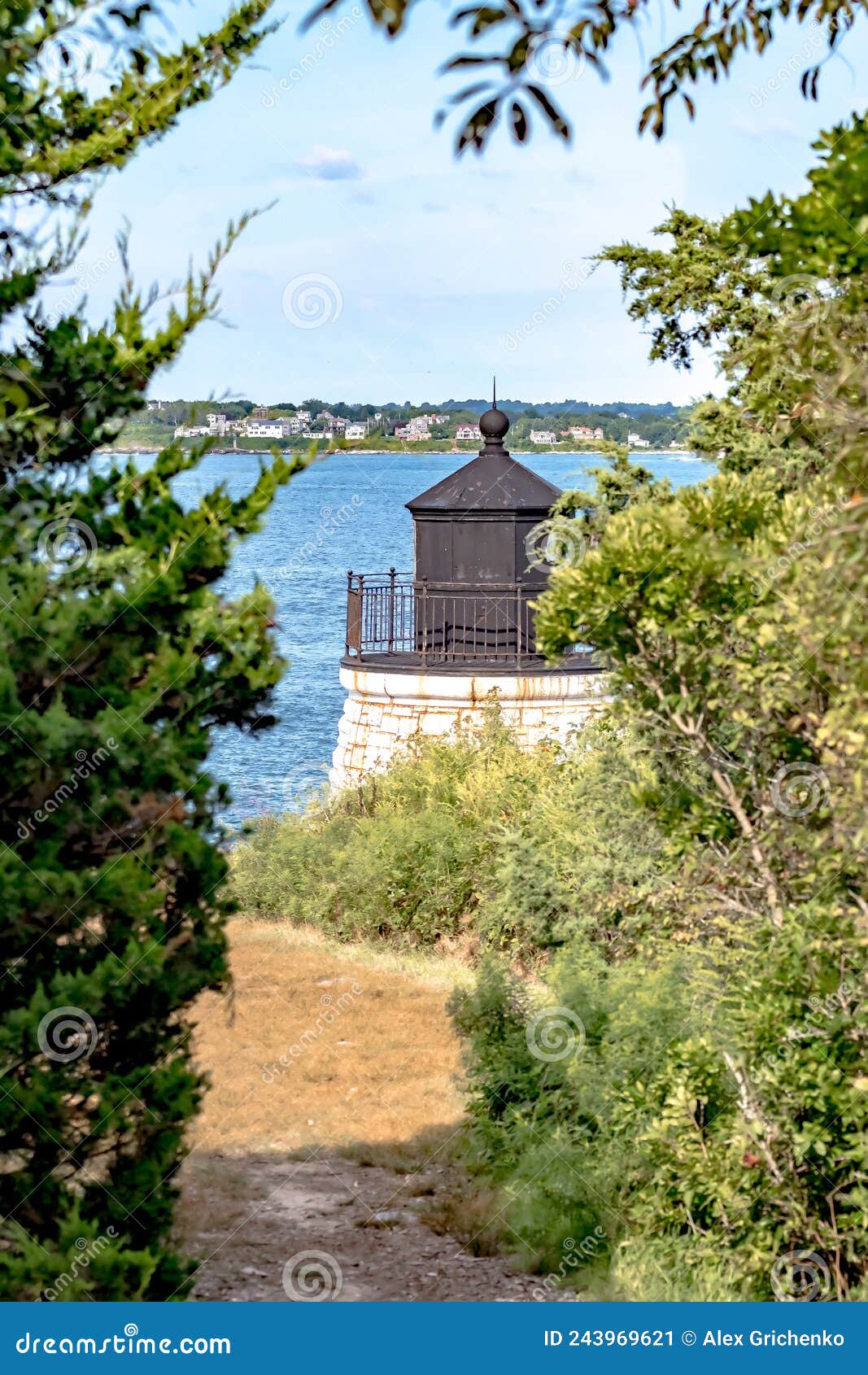 Castle Hill Lighthouse in Newport Rhode Island Stock Image - Image of ...