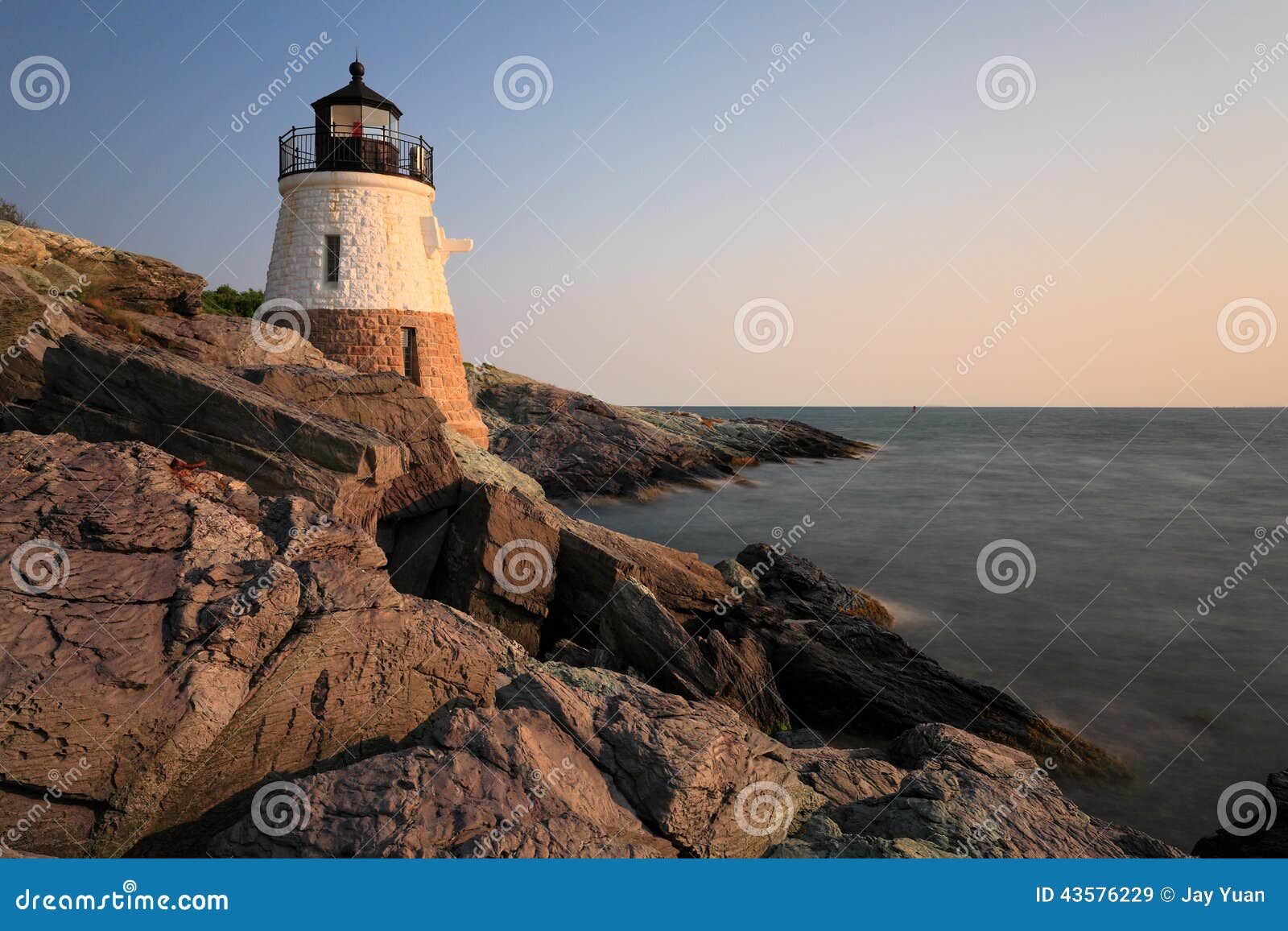 Castle Hill Lighthouse Newport RI Stock Image - Image of newport ...