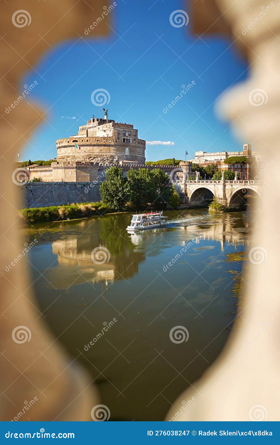 The Castle of the Holy Angel and the Bridge of Angels. Rome. Stock ...