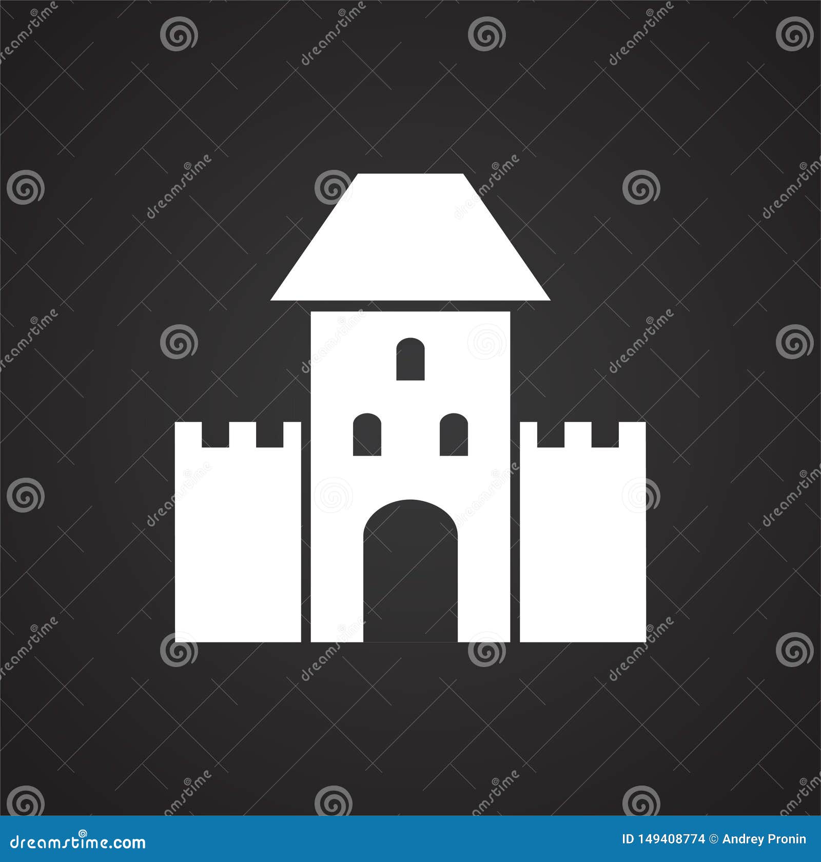 Castle Icon on Background for Graphic and Web Design. Simple ...