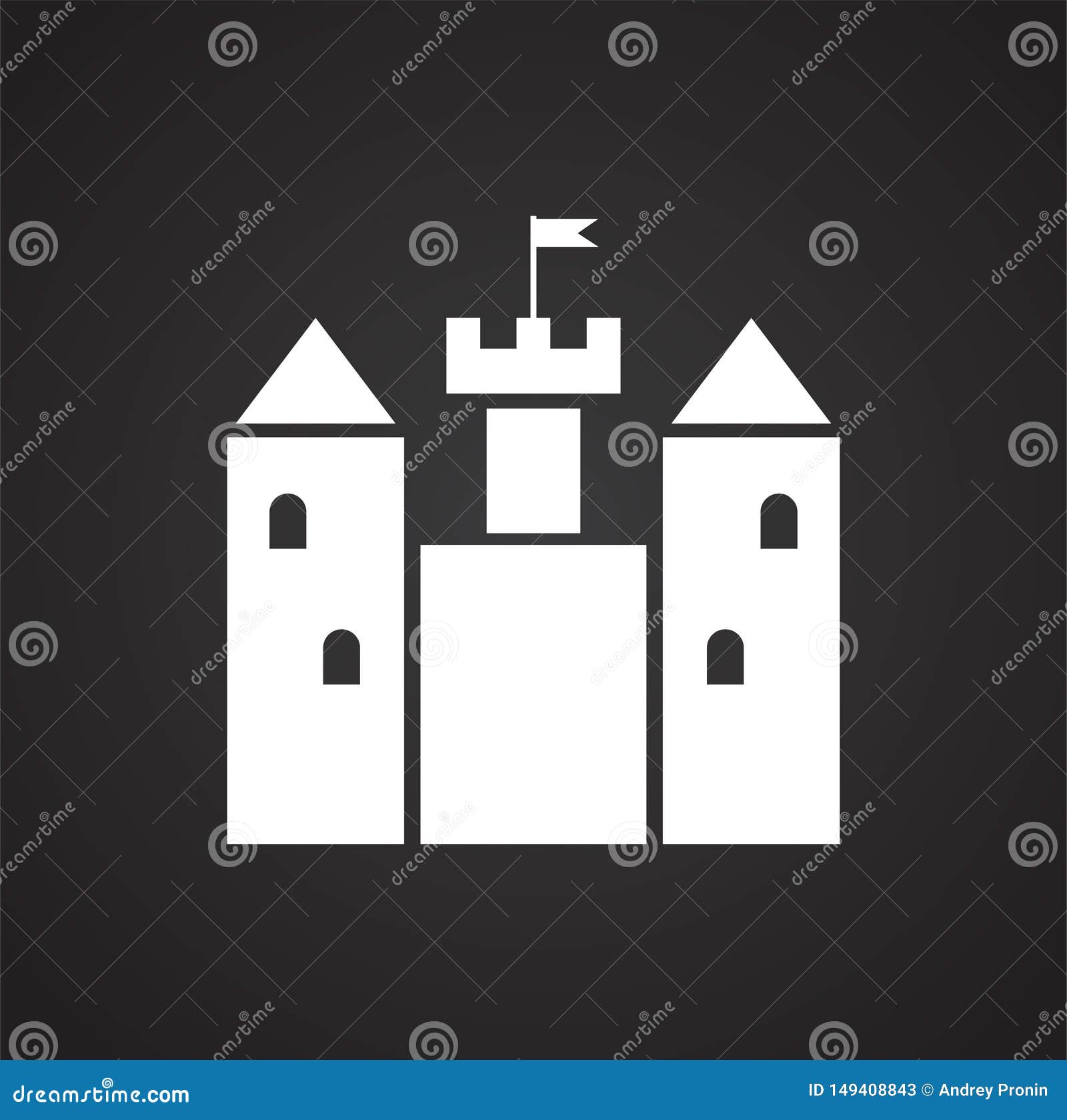 Castle Icon on Background for Graphic and Web Design. Simple ...