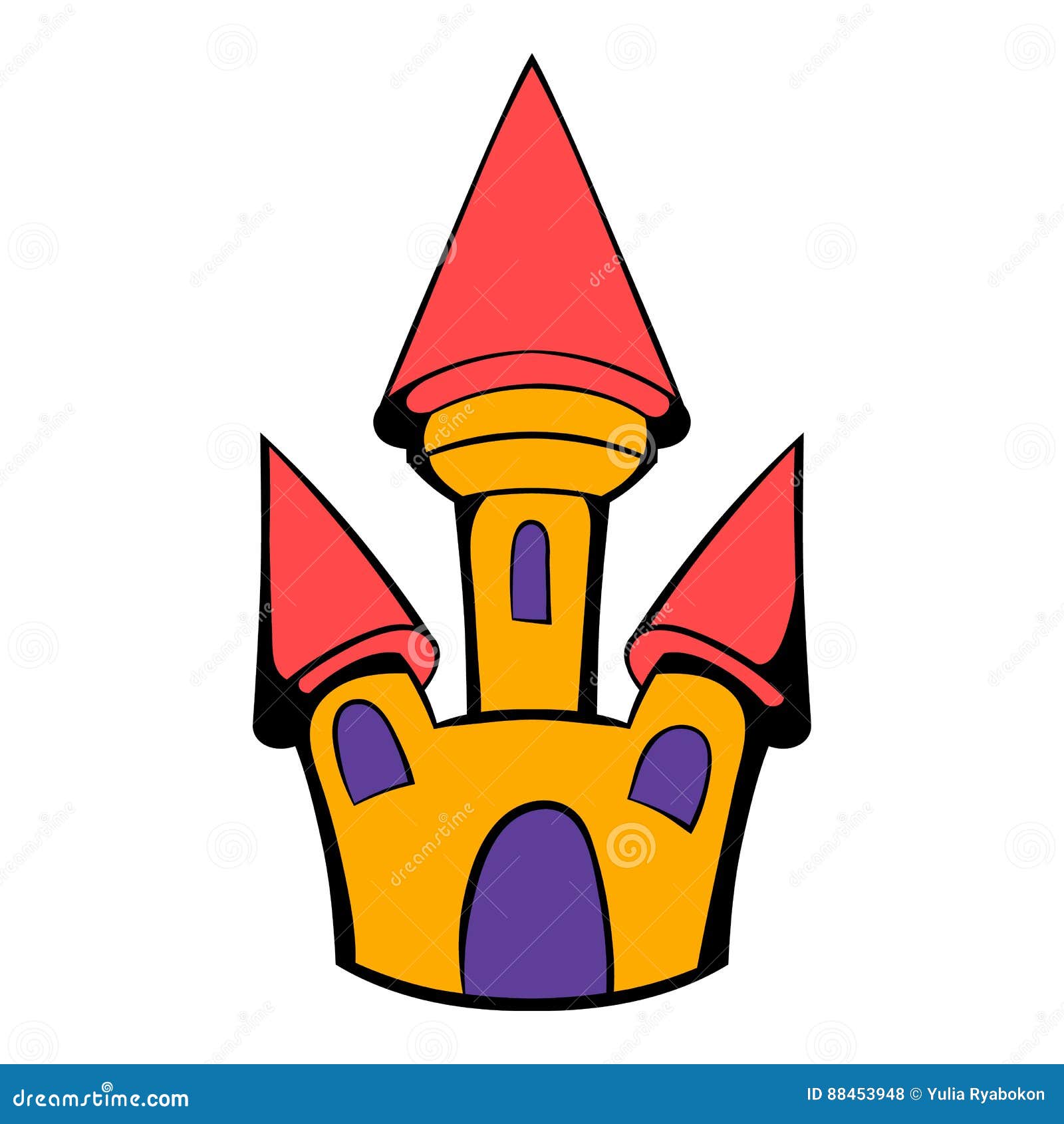 Castle icon cartoon stock vector. Illustration of culture - 88453948