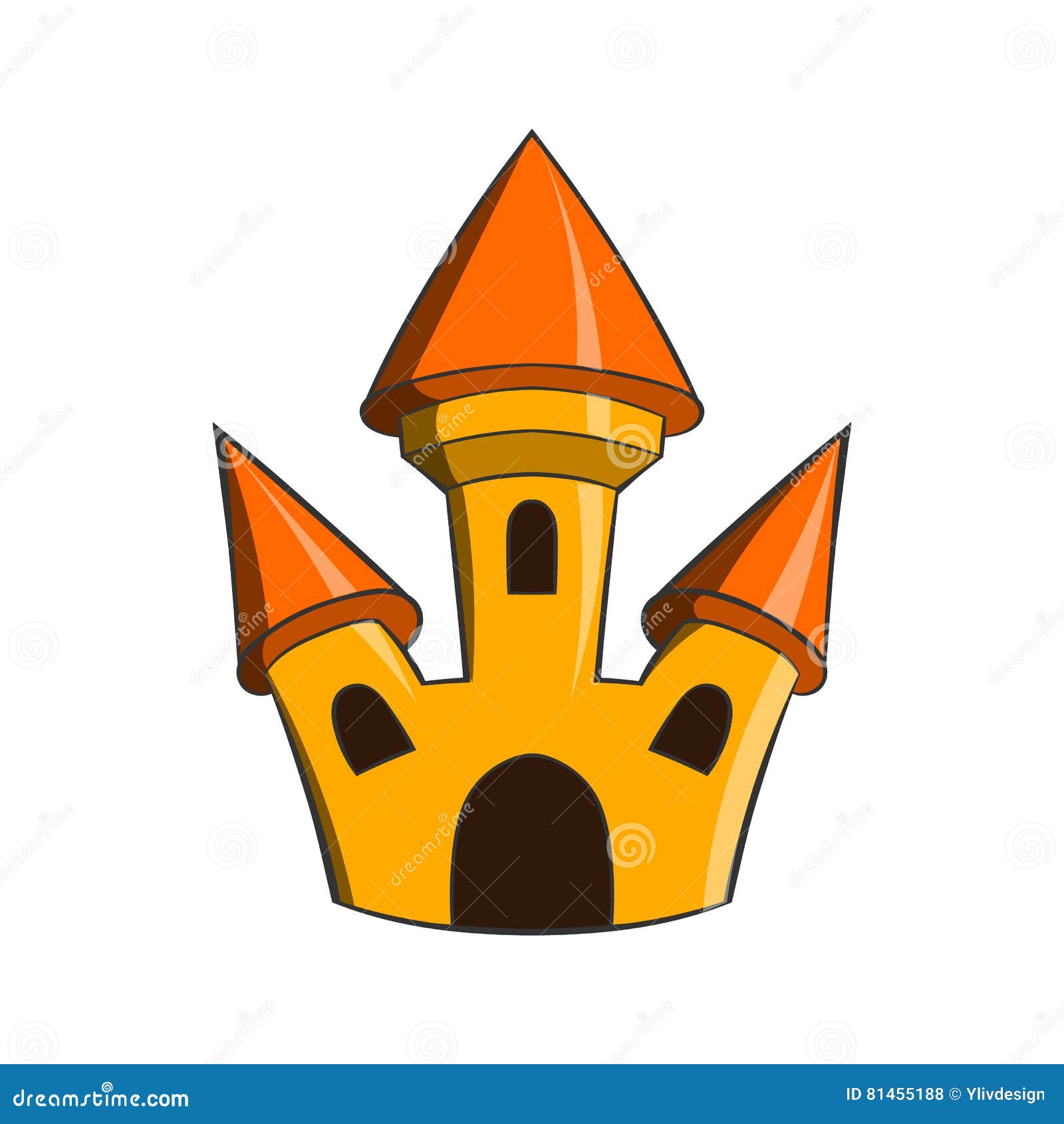 Castle Icon in Cartoon Style Stock Vector - Illustration of german ...