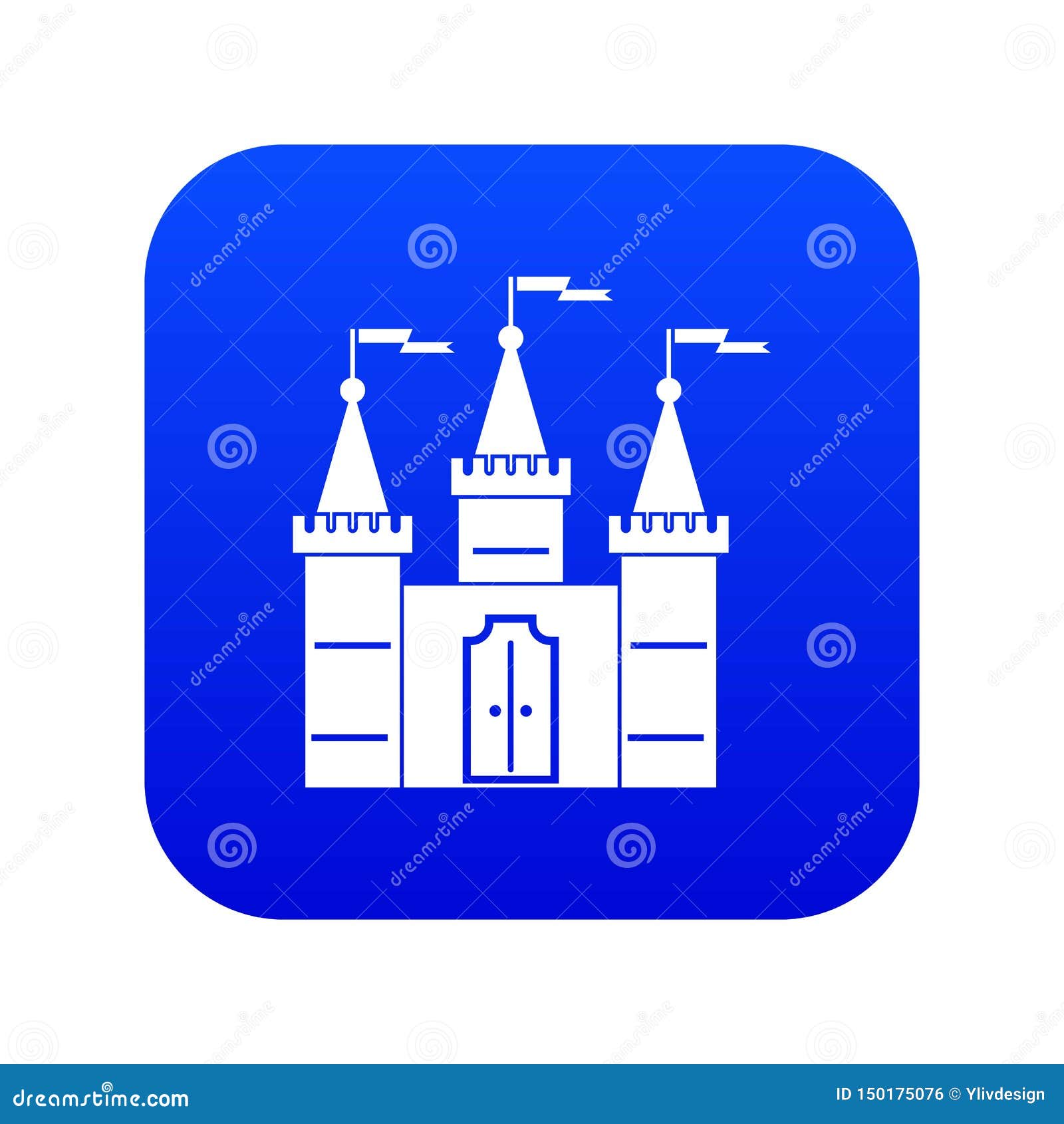 Castle icon digital blue stock vector. Illustration of heraldic - 150175076