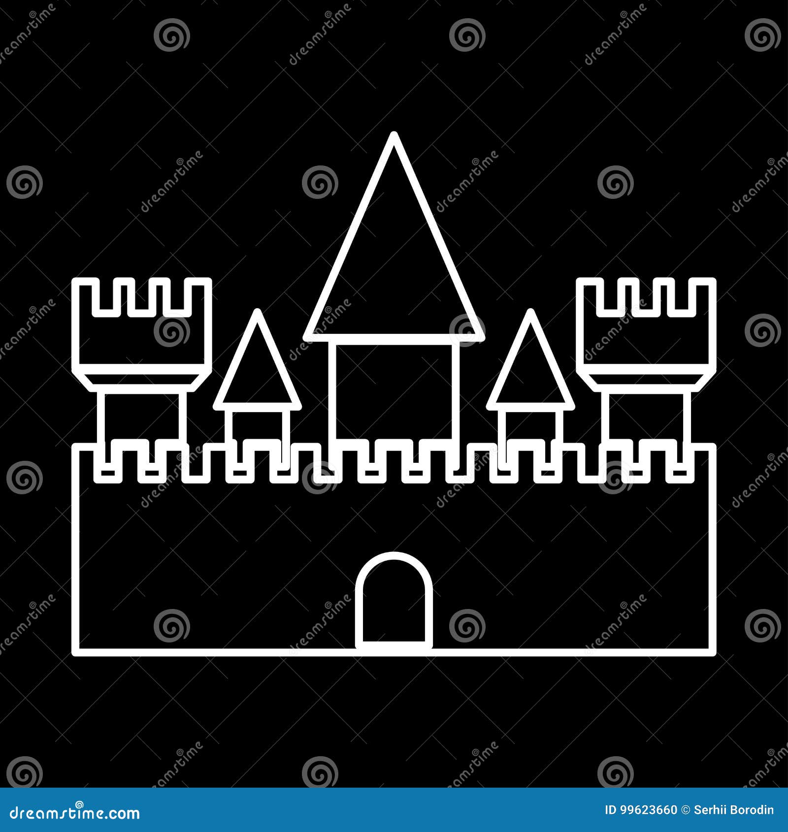 Castle icon. stock vector. Illustration of fantasy, cartoon - 99623660