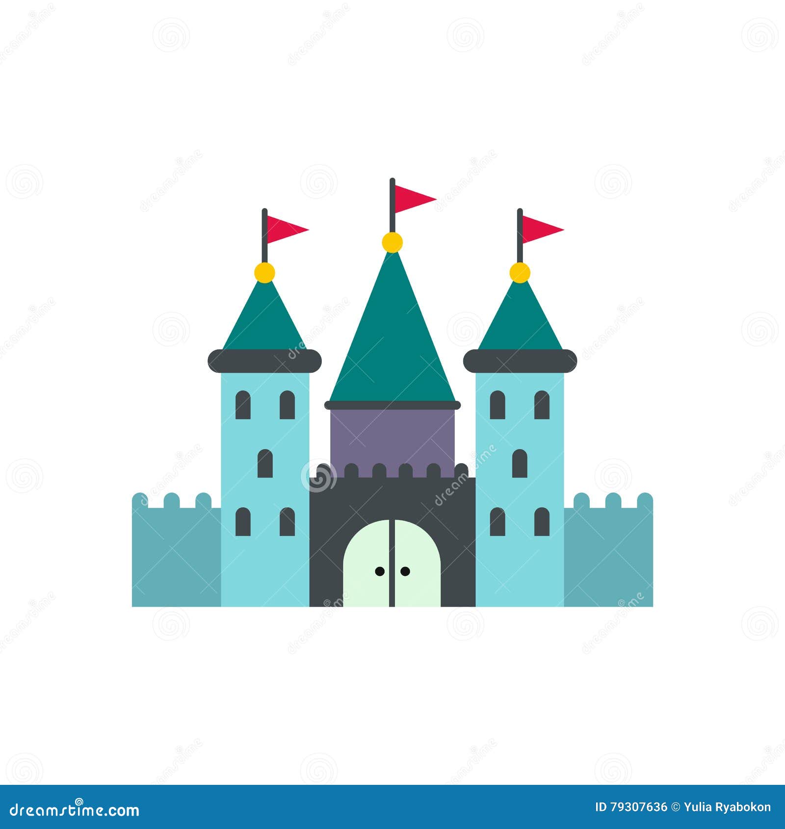 Castle icon flat stock vector. Illustration of outdoor - 79307636