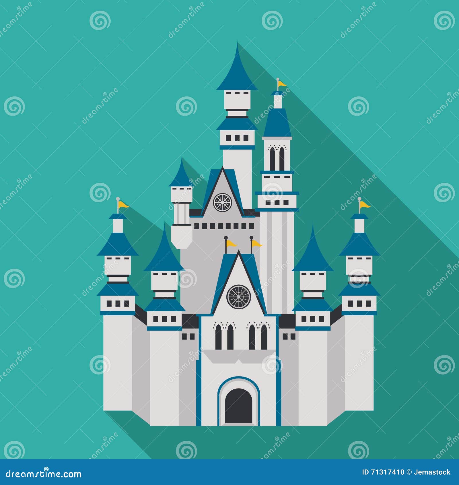 Castle Icon. Palace Design. Flat Illustration, Vector Stock Vector ...