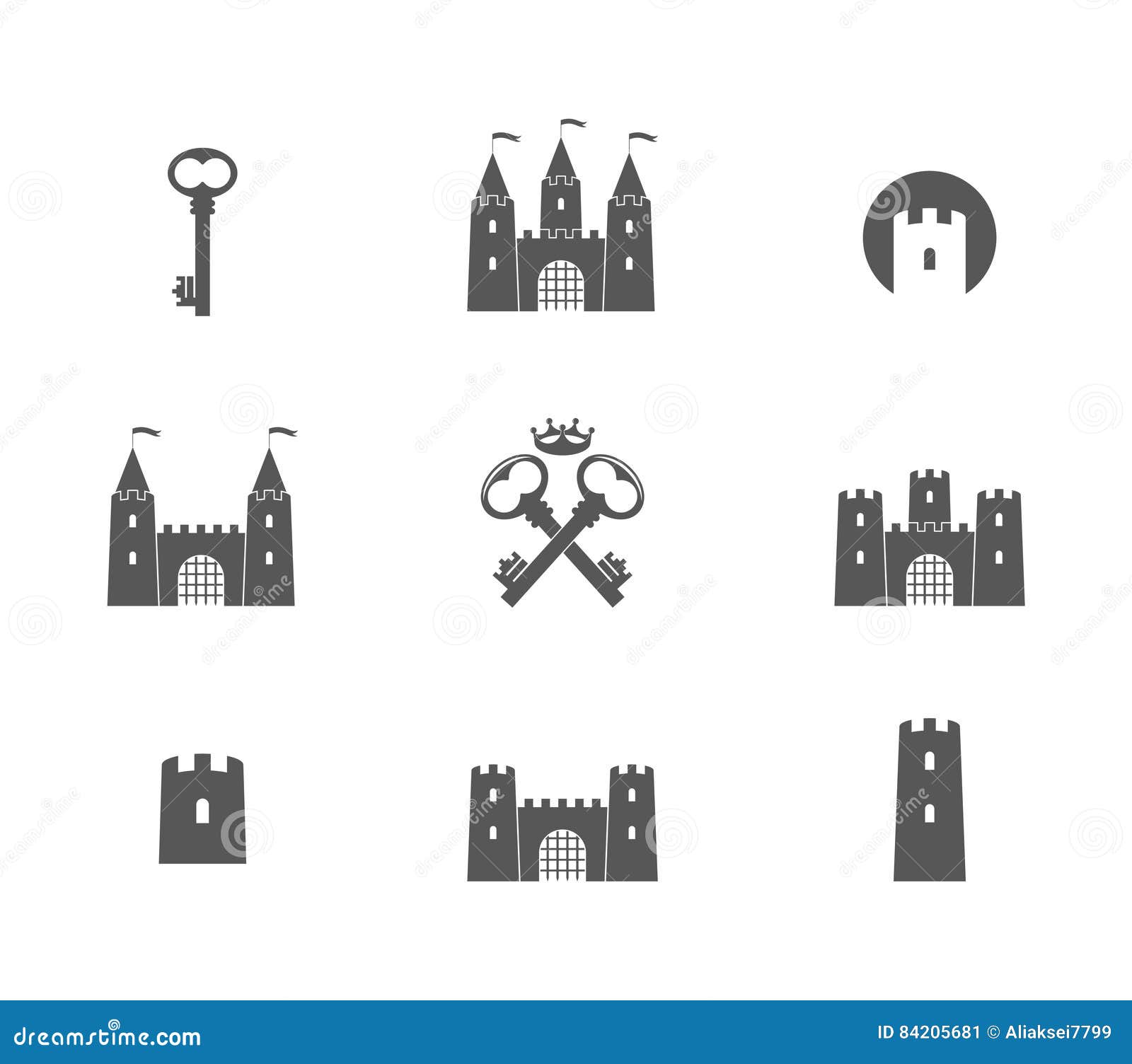 Castle Icon On White Background Vector Illustration | CartoonDealer.com ...