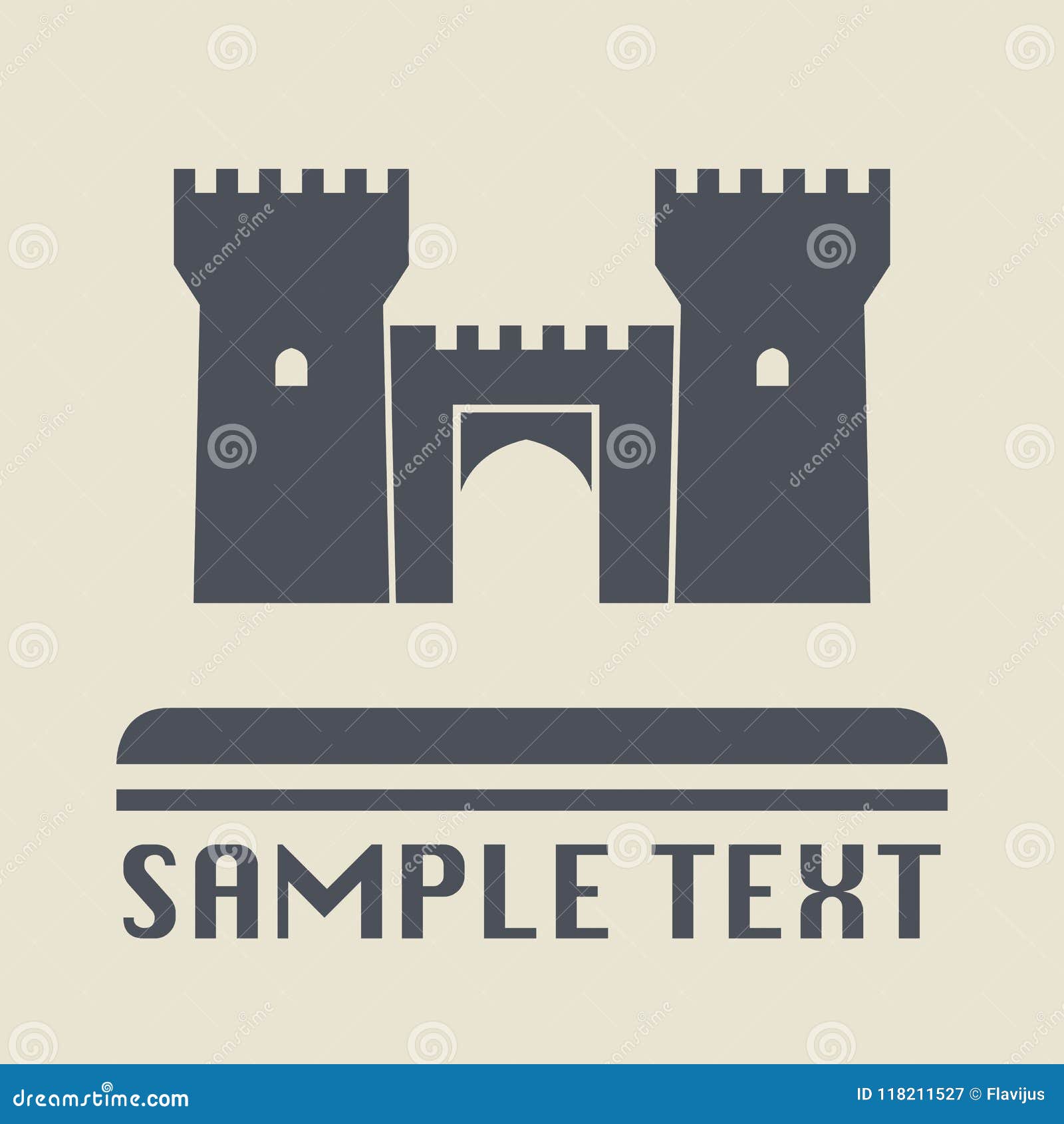 Castle icon or sign stock vector. Illustration of force - 118211527