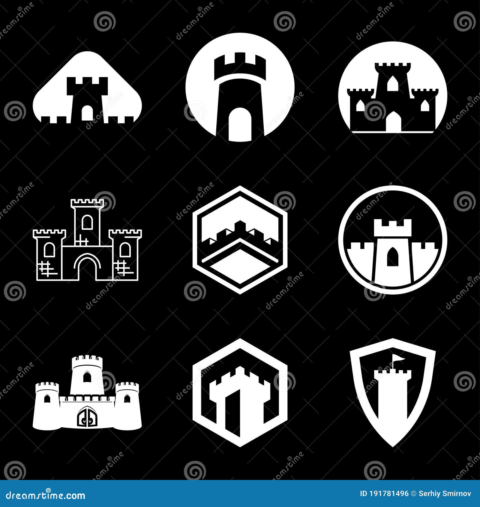 Castle Icon. Castle Tower Icon or Symbol. Vector Illustration. Stock ...