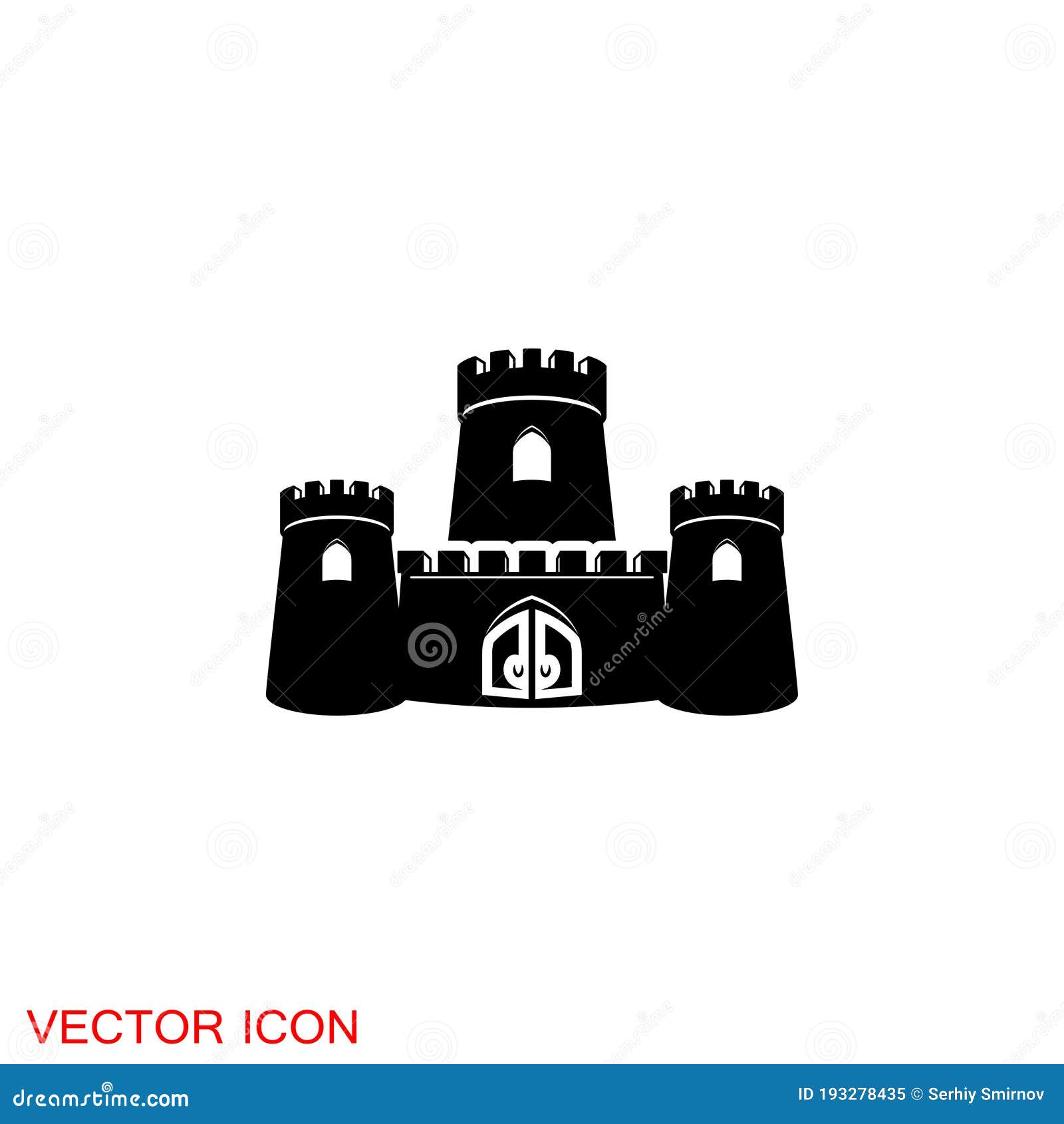 Castle Icon. Castle Tower Icon or Symbol. Vector Illustration Stock ...