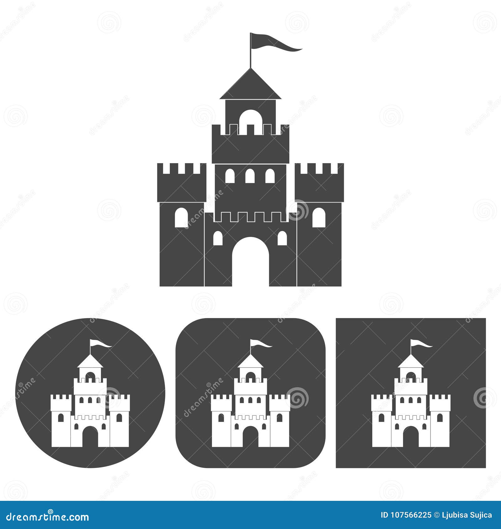 Castle Icon - Vector Icons Set Stock Vector - Illustration of castle ...