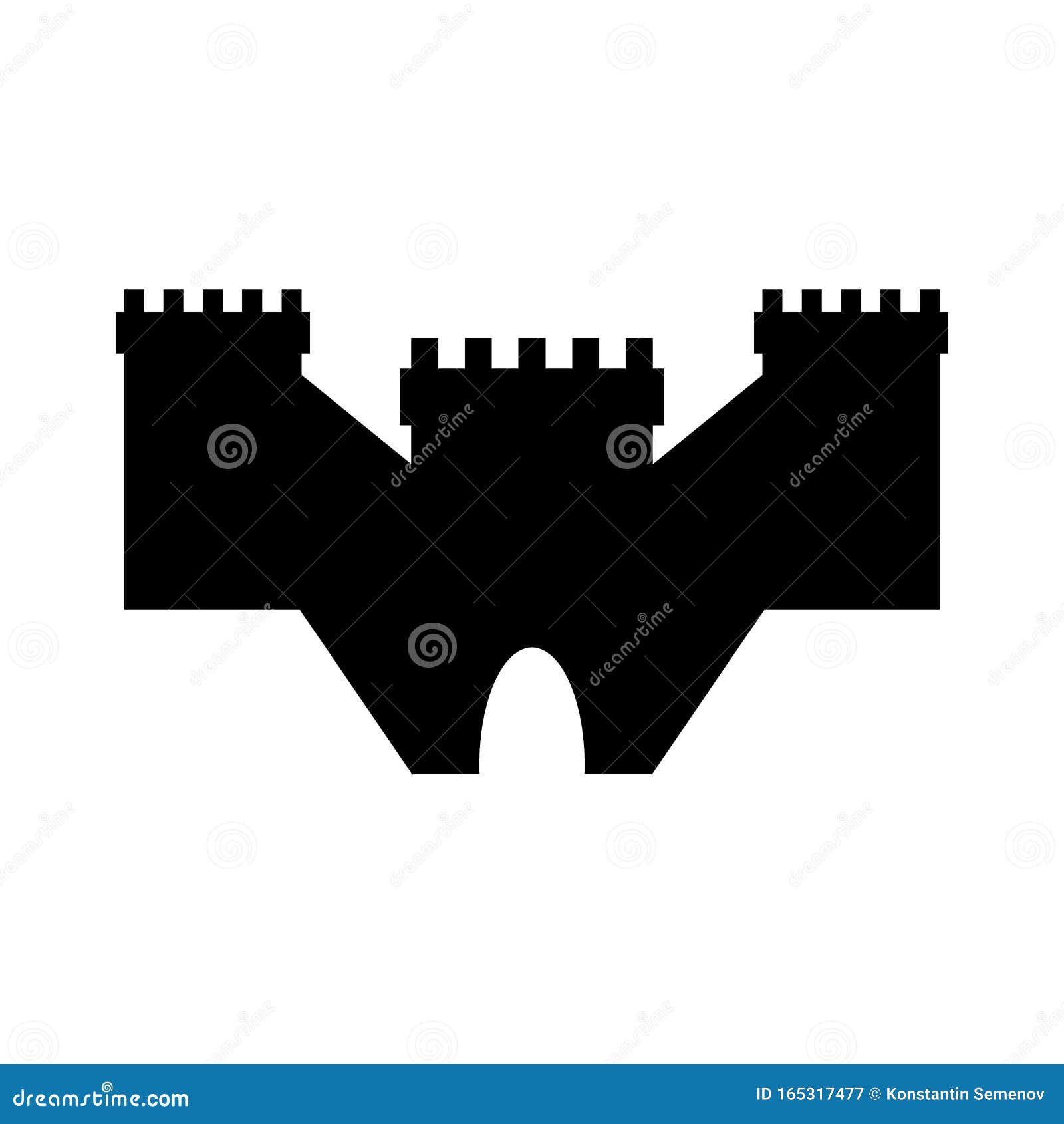 Castle icon on white stock illustration. Illustration of design - 165317477