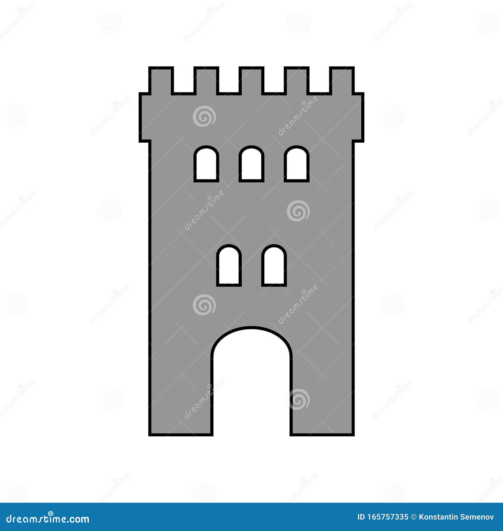 Castle icon on white stock illustration. Illustration of medieval ...
