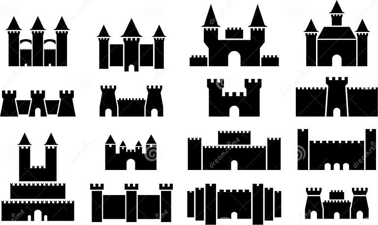 Castle icons stock vector. Illustration of isolated, history - 31437315