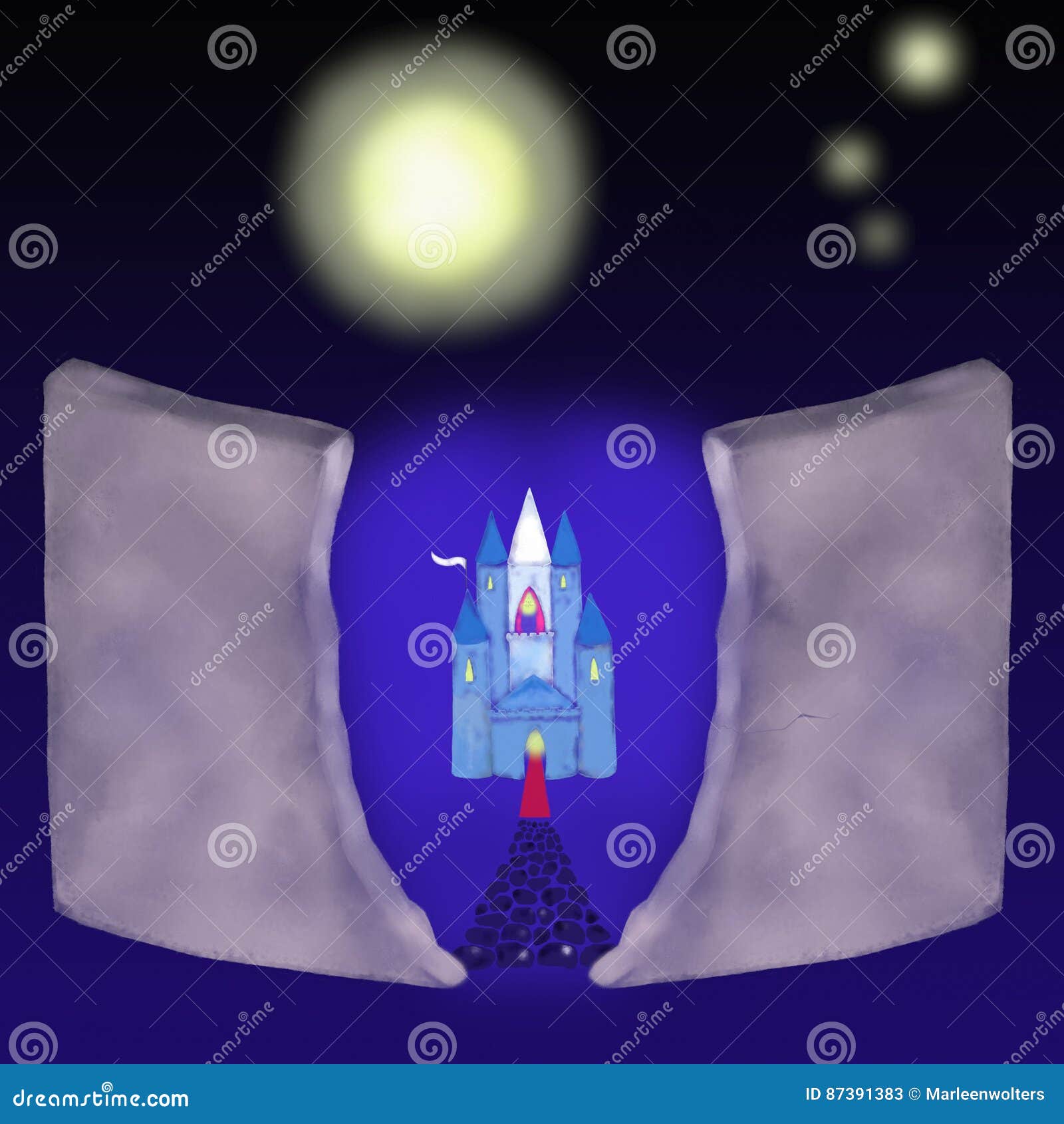 Castle Behind Spider Webs Vector Illustration | CartoonDealer.com #16778698