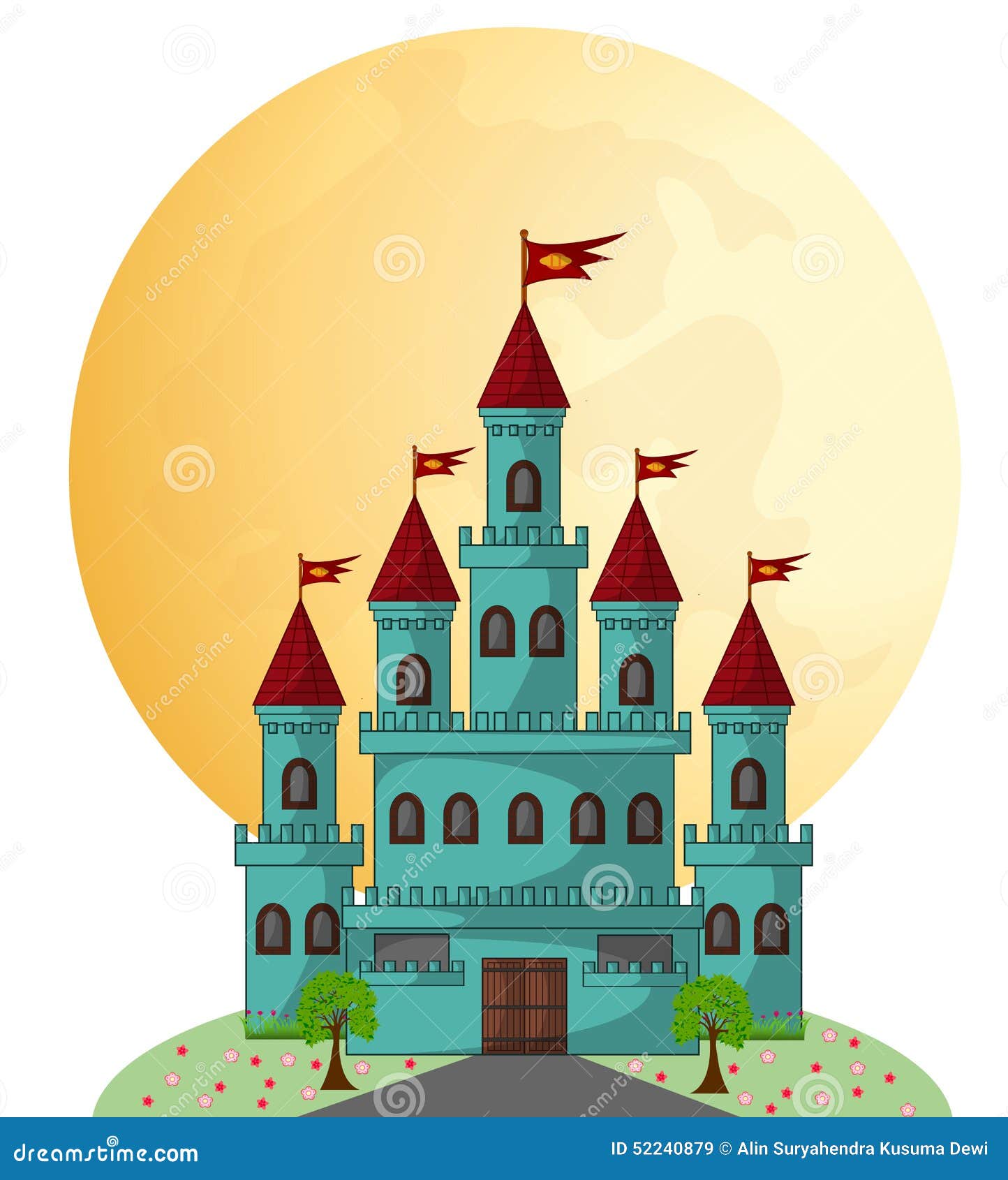 Castle stock illustration. Illustration of blue, architecture - 52240879
