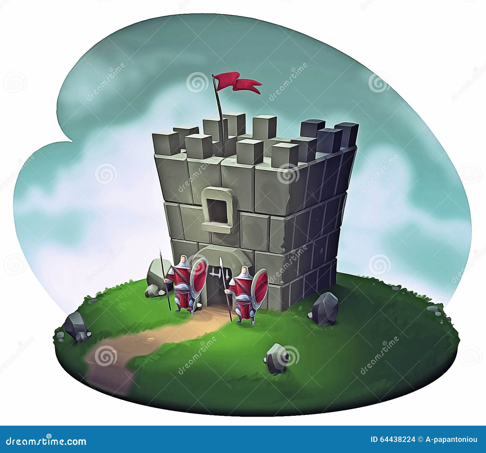 Castle stock illustration. Illustration of stronghold - 64438224
