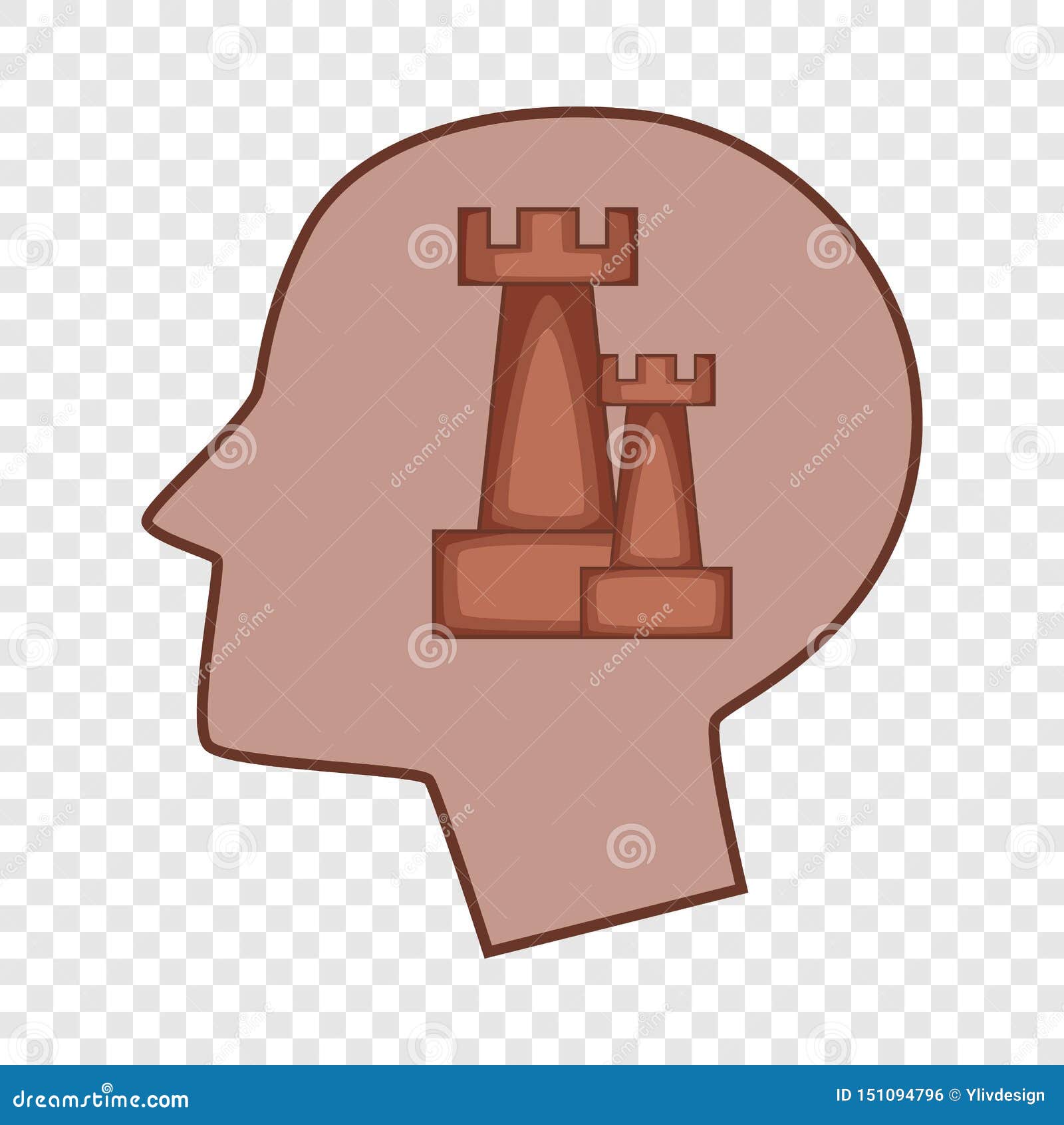 Castle Inside Human Head Icon, Cartoon Style Stock Vector ...