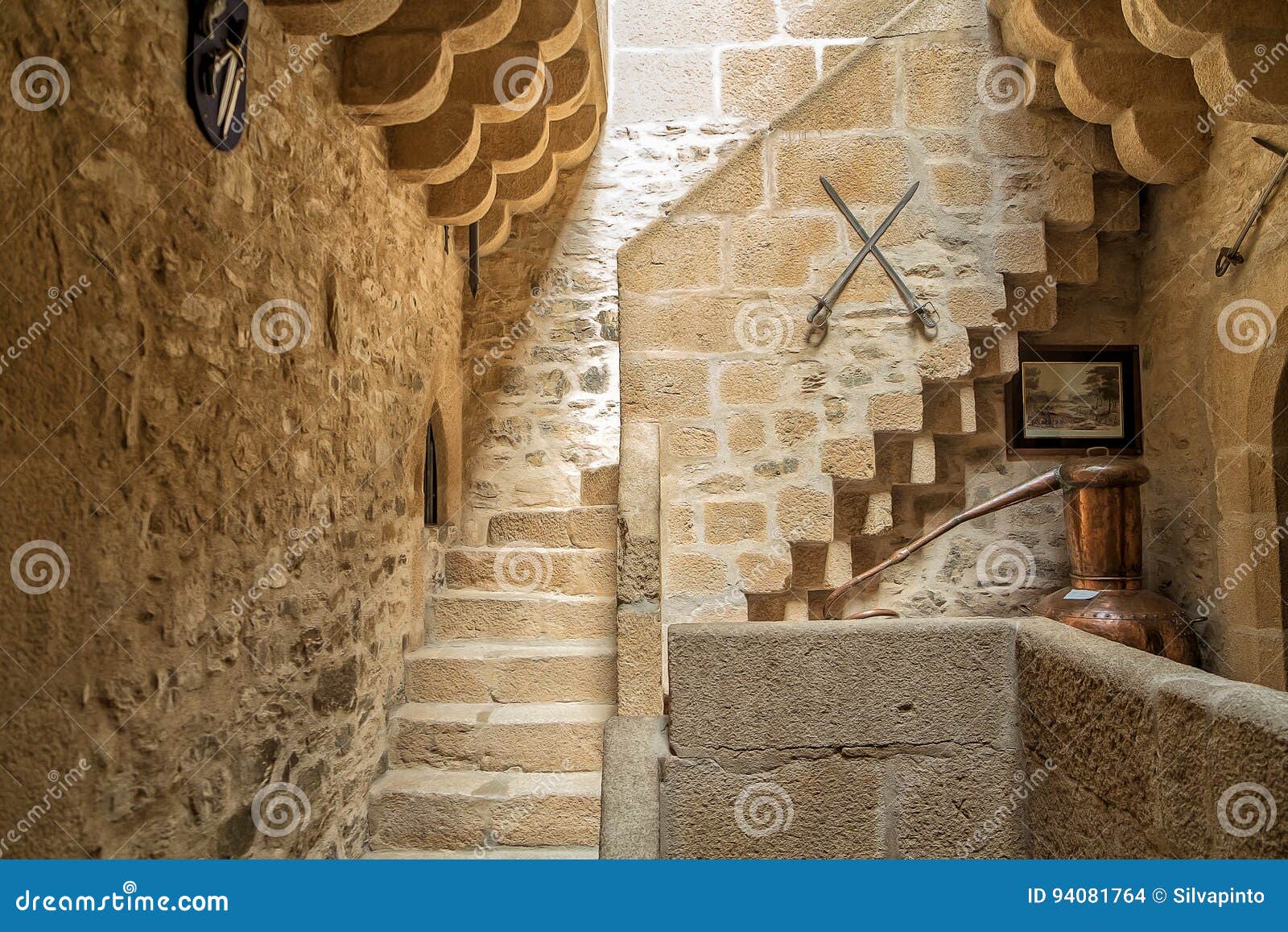 Castle Interior with Stairs Stock Photo - Image of history, portugal ...