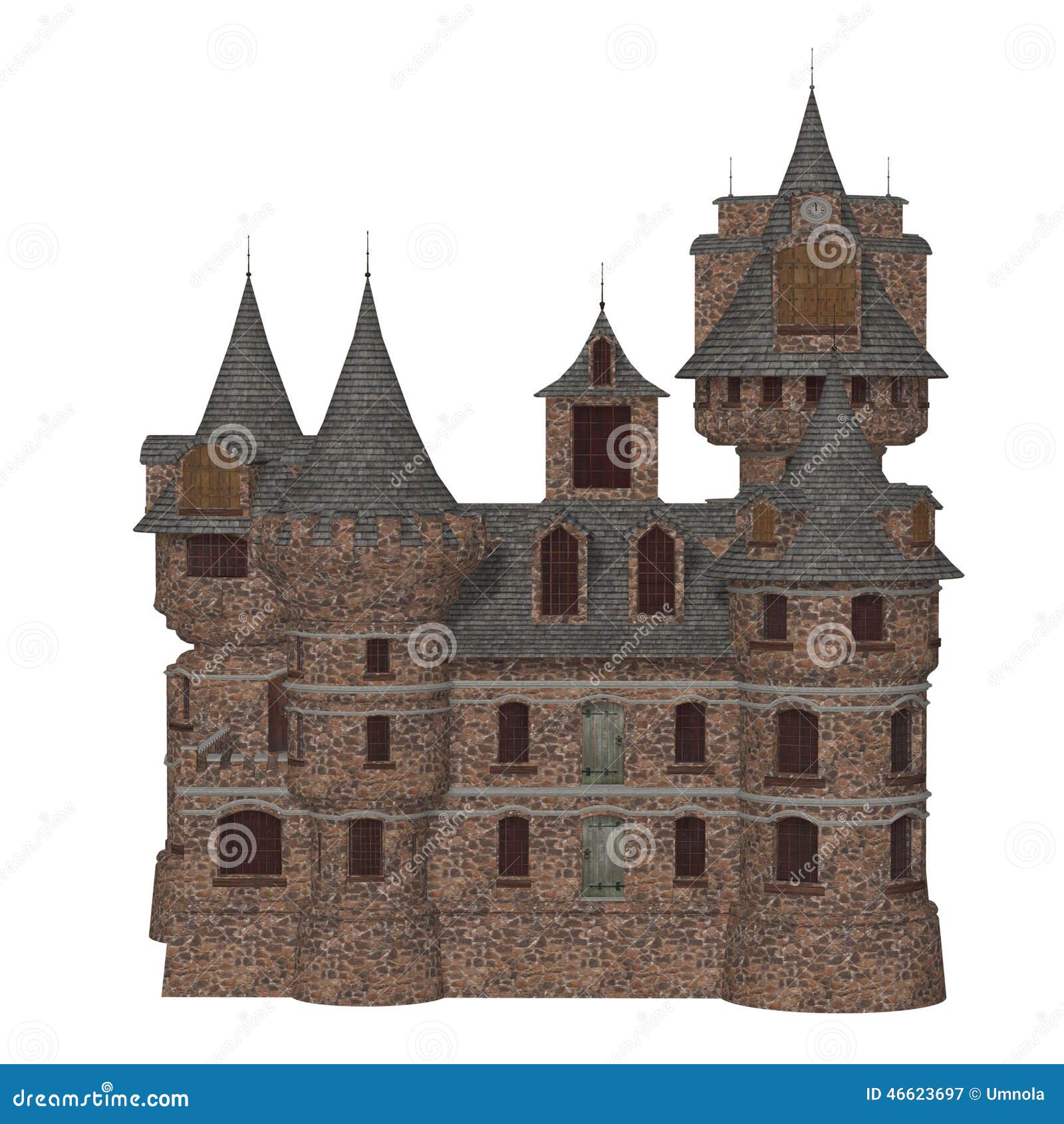 Castle, Isolated on the White Background Stock Illustration ...