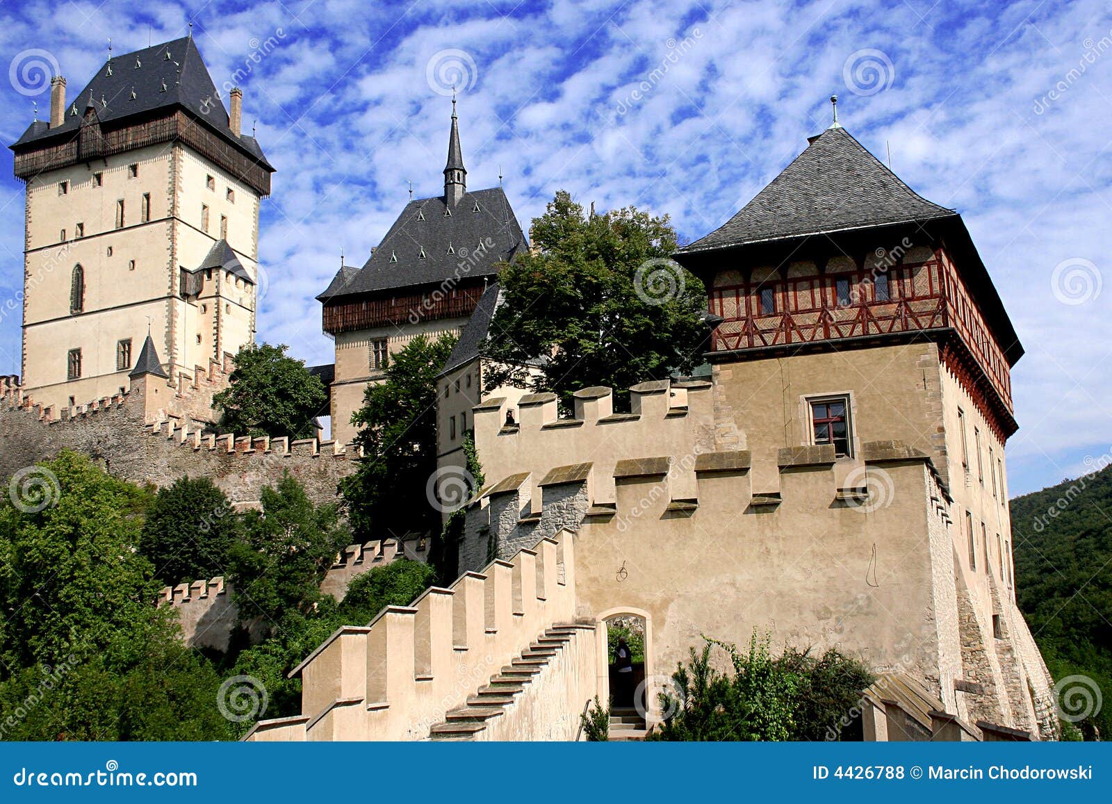 Castle Karlstein stock photo. Image of architecture, gothic - 4426788