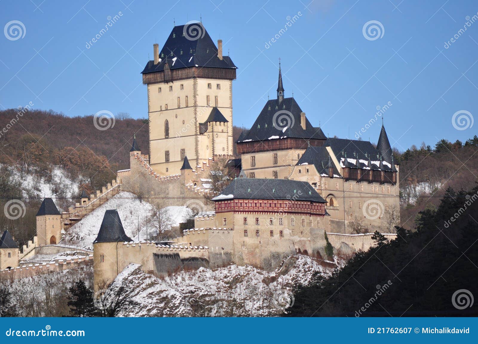 Castle Karlstejn stock image. Image of karlstejn, view - 21762607