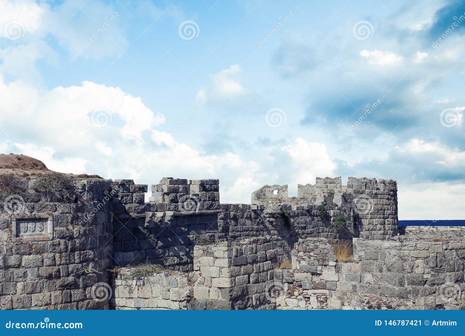 The Castle of Knights Order of Saint John. Greece Stock Image - Image ...