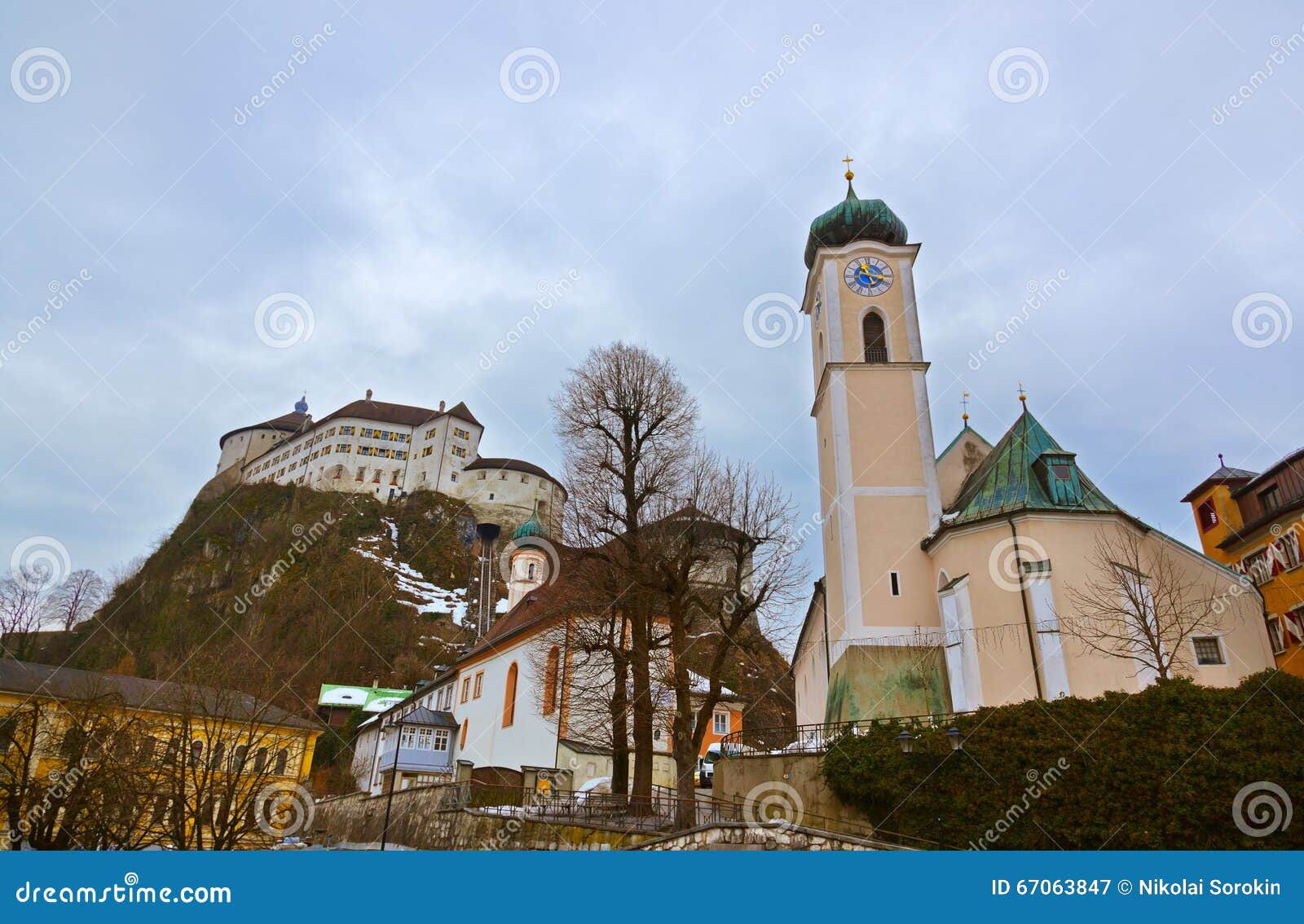 Castle Kufstein in Austria stock image. Image of clouds - 67063847