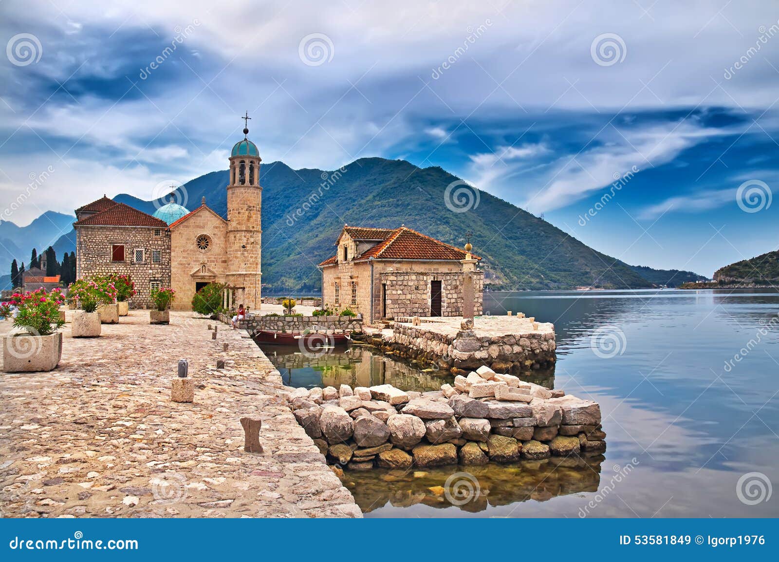 Castle on the Lake in Montenegro Stock Image - Image of lake, landmark ...