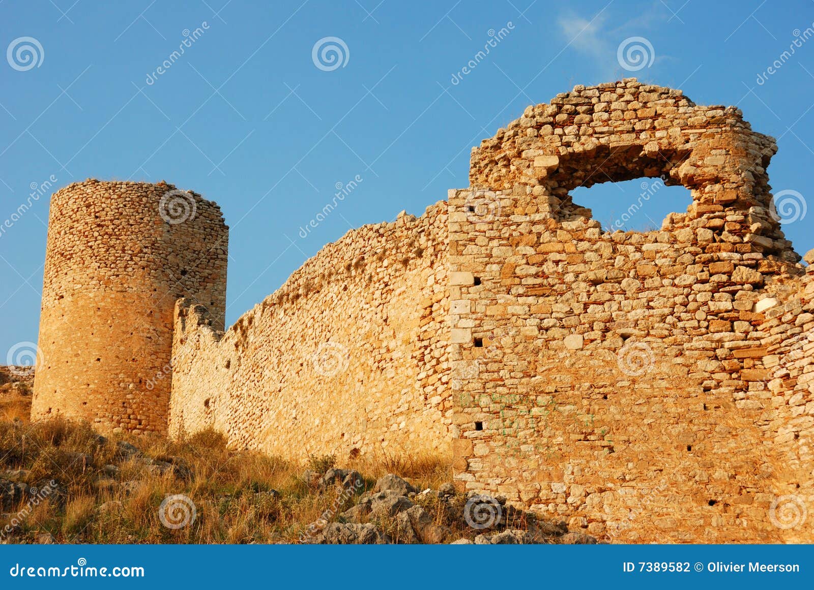 Castle of larisa, greece stock photo. Image of ruins, winter - 7389582