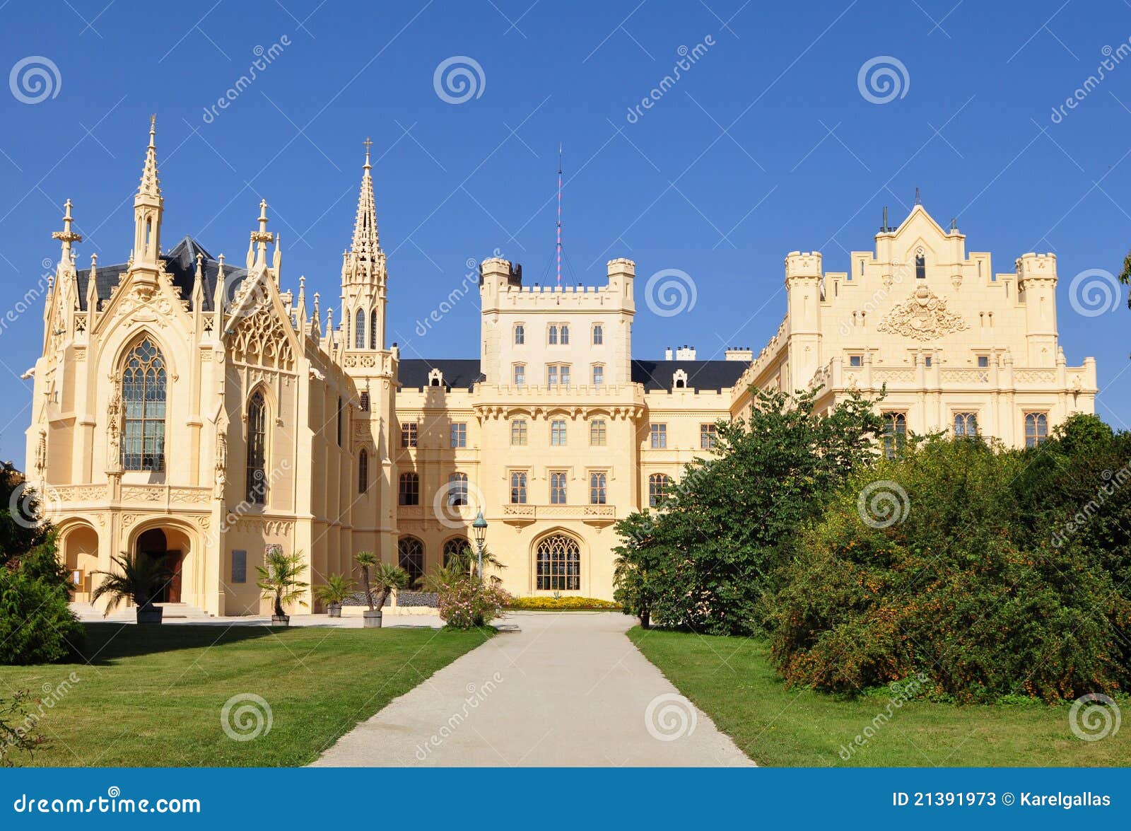 Castle Lednice,UNESCO Heritage Site Stock Image - Image of building ...