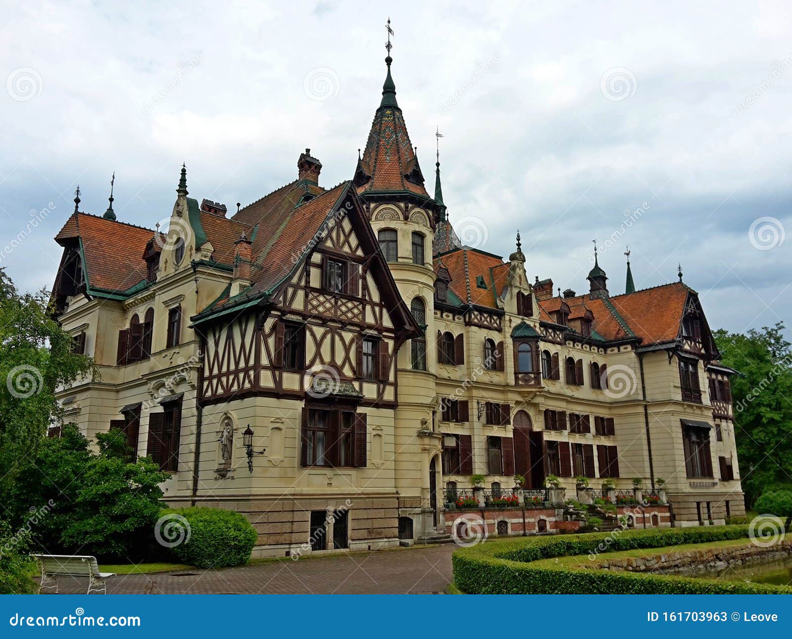 Castle Lesna at ZOO Lesna, Zlin, Czech Republic Stock Image - Image of ...