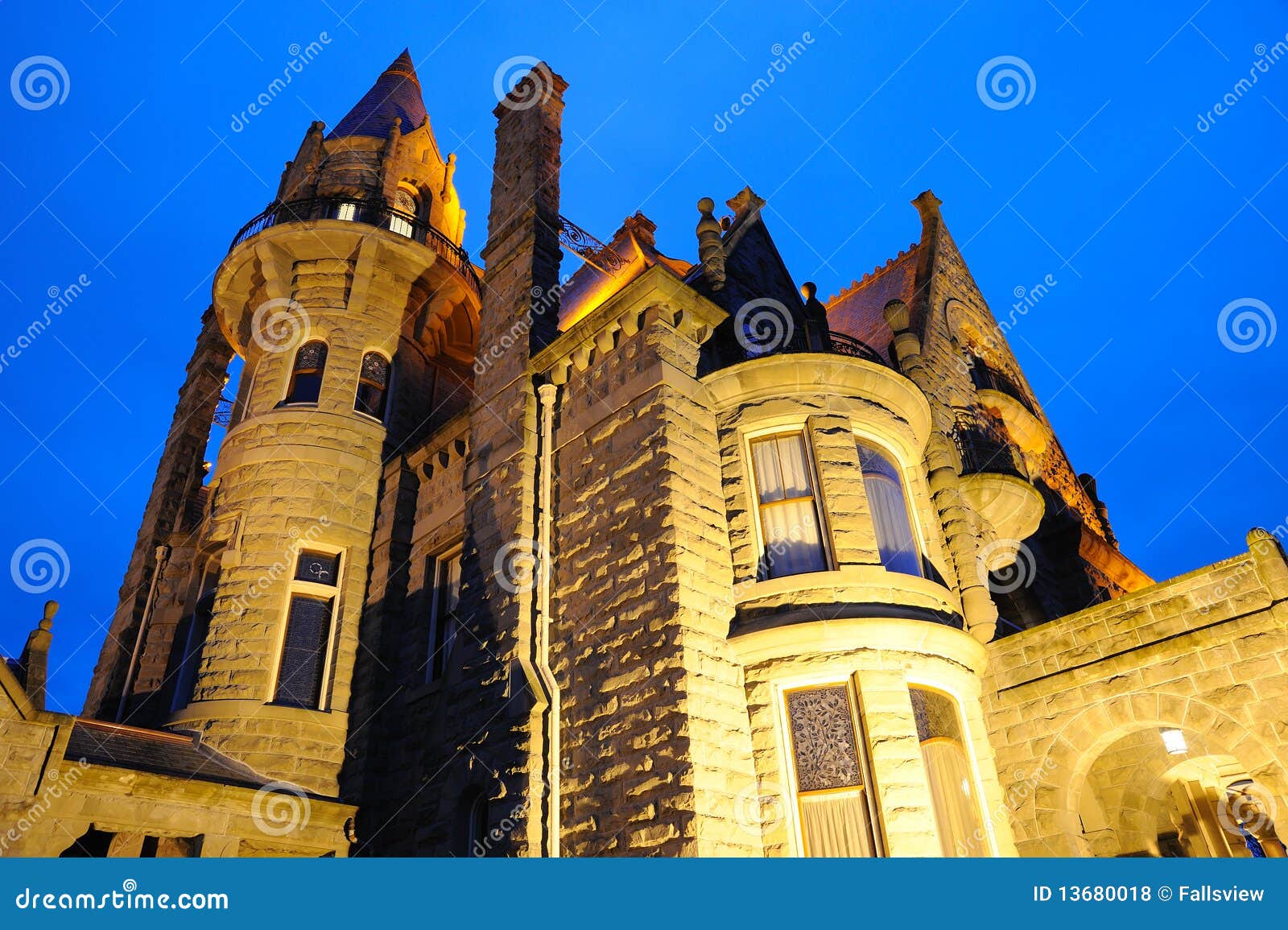 Castle lighting stock photo. Image of building, night - 13680018