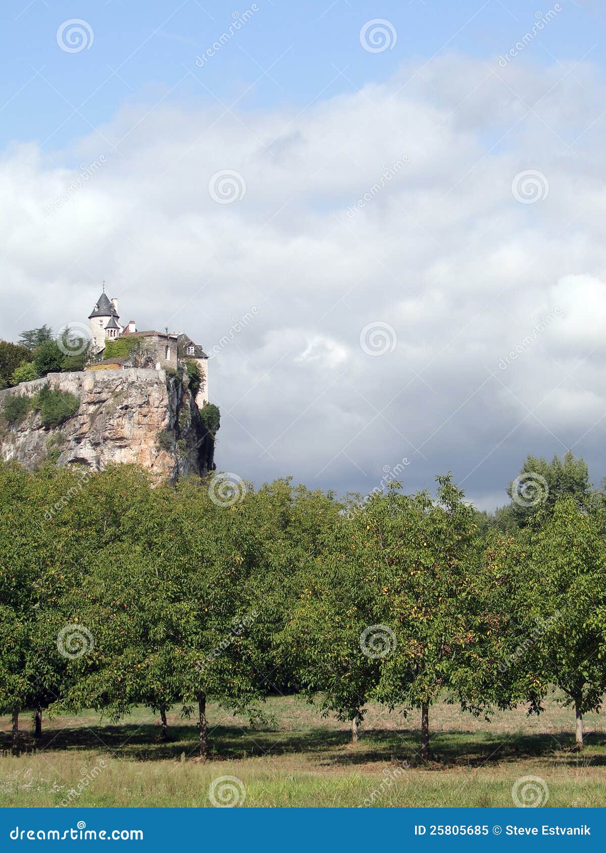 Castle on a Limestone Bluff Stock Image - Image of medieval, cliff ...