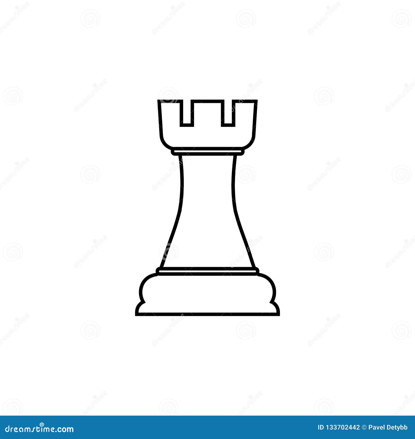 Castle Line Chess Icon. Vector Illustration, Flat Design Stock ...