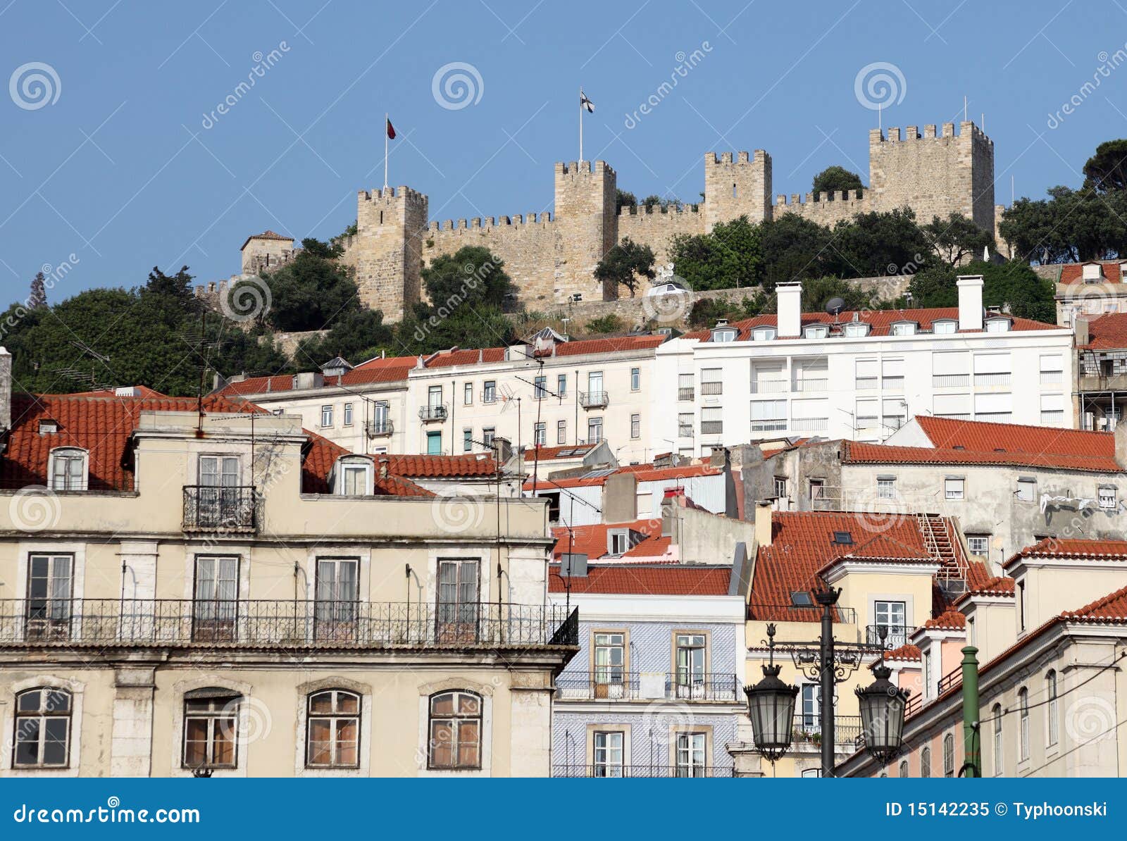 Castle in Lisbon, Portugal stock image. Image of medieval - 15142235