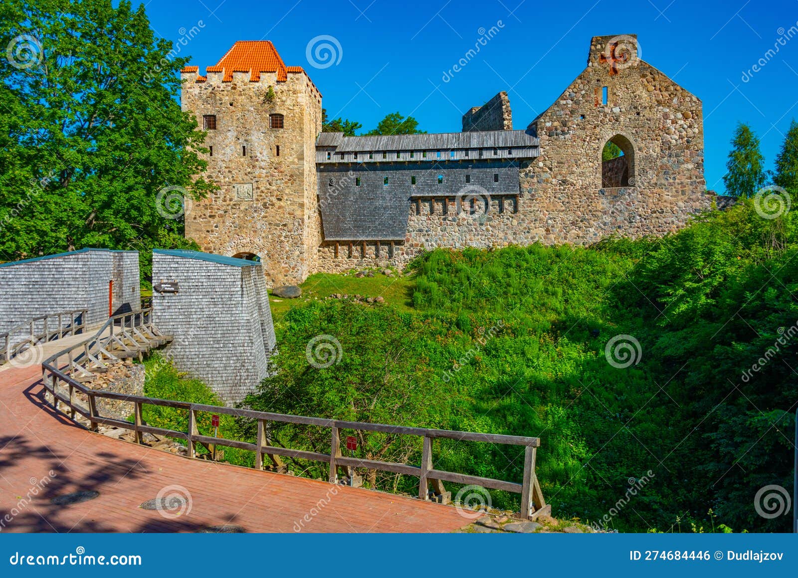 Castle of the Livonian Order in Sigulda, Latvia Stock Photo - Image of ...