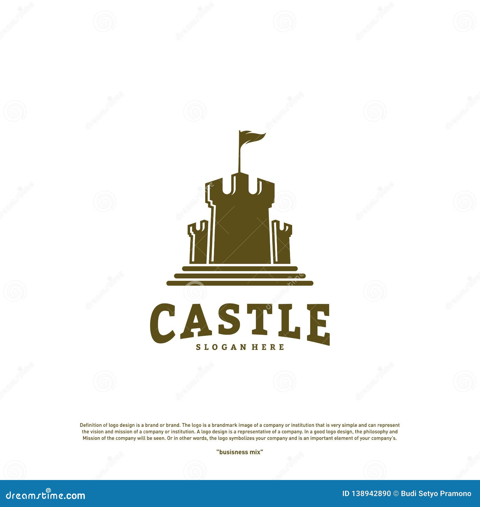 Castle Logo Design Concept Vector. Castle Tower Logo Template Vector ...