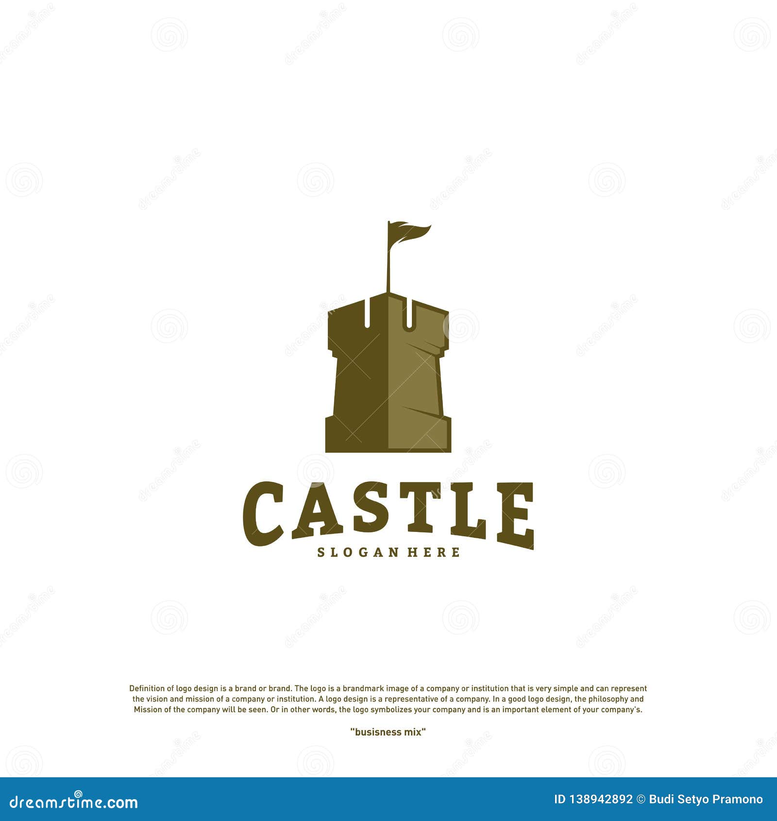 Castle Logo Design Concept Vector. Castle Tower Logo Template Vector ...