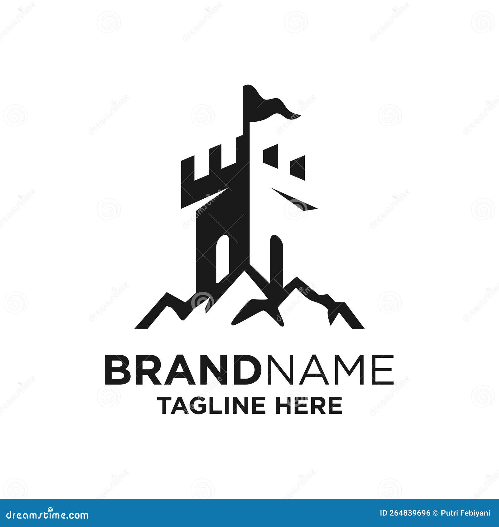 Castle Logo Design stock vector. Illustration of cartoon - 264839696