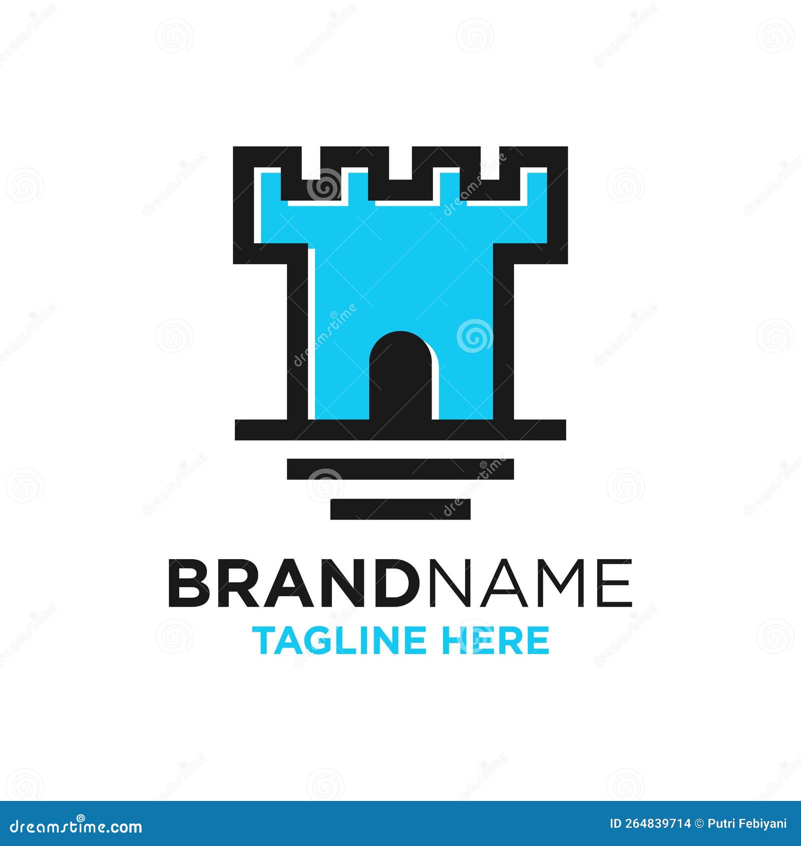 Castle Logo Design stock vector. Illustration of symbol - 264839714