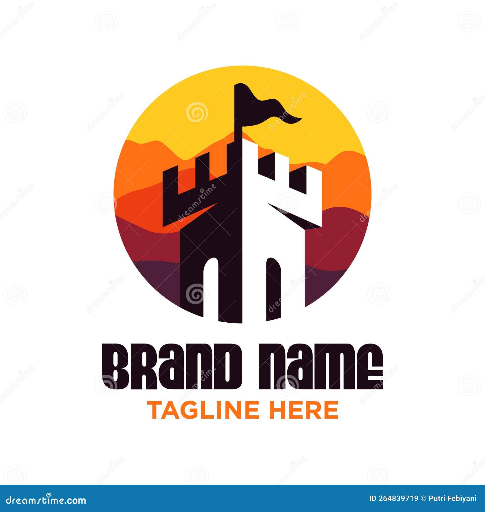 Castle Logo Design stock vector. Illustration of number - 264839719