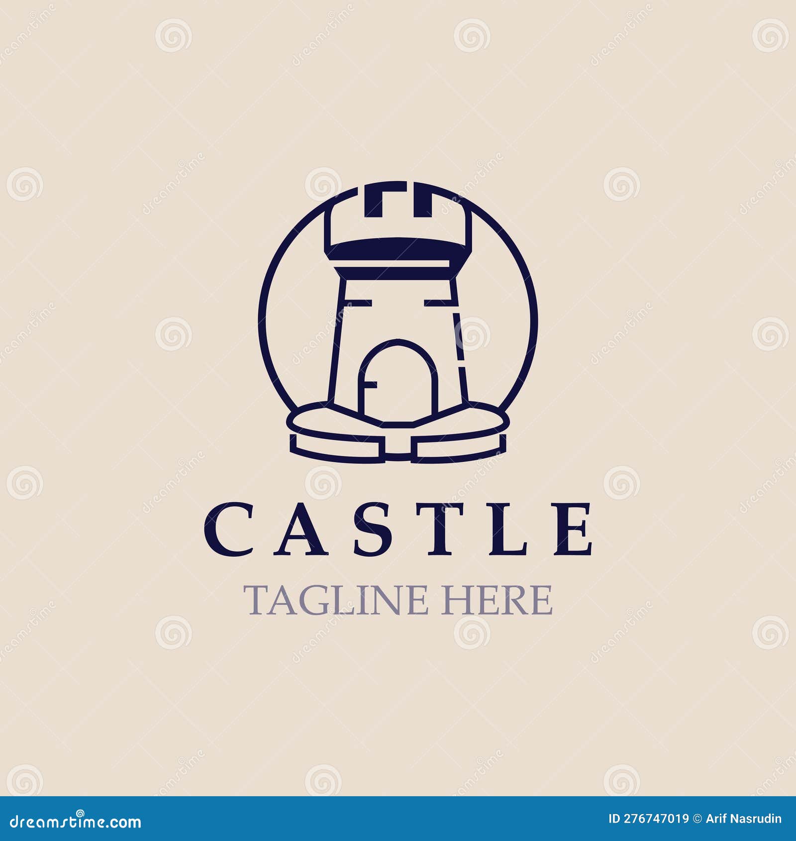 Castle Logo Graphic Template Design, Ancient Castle Vintage Vector ...