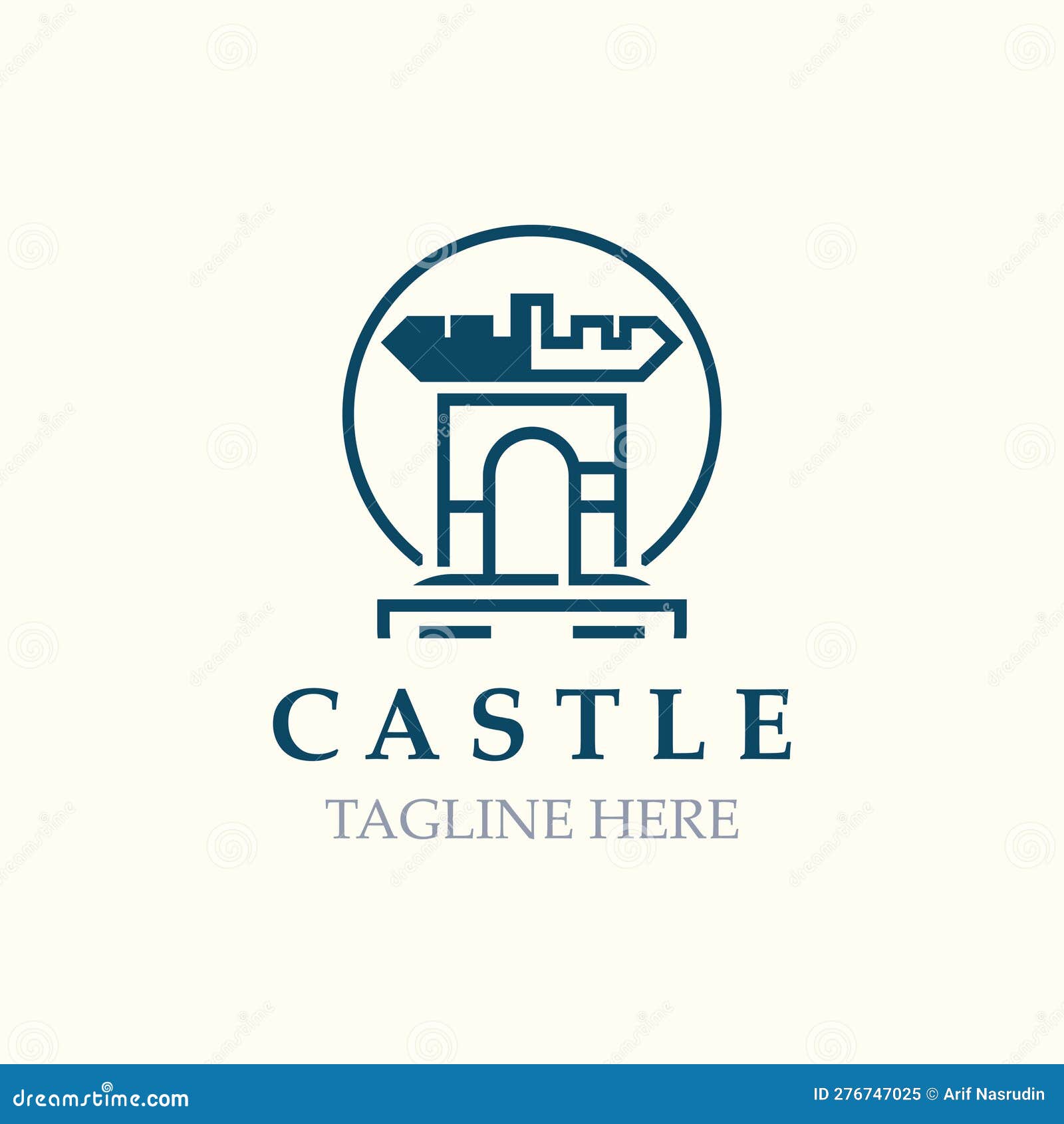Castle Logo Graphic Template Design, Ancient Castle Vintage Vector ...
