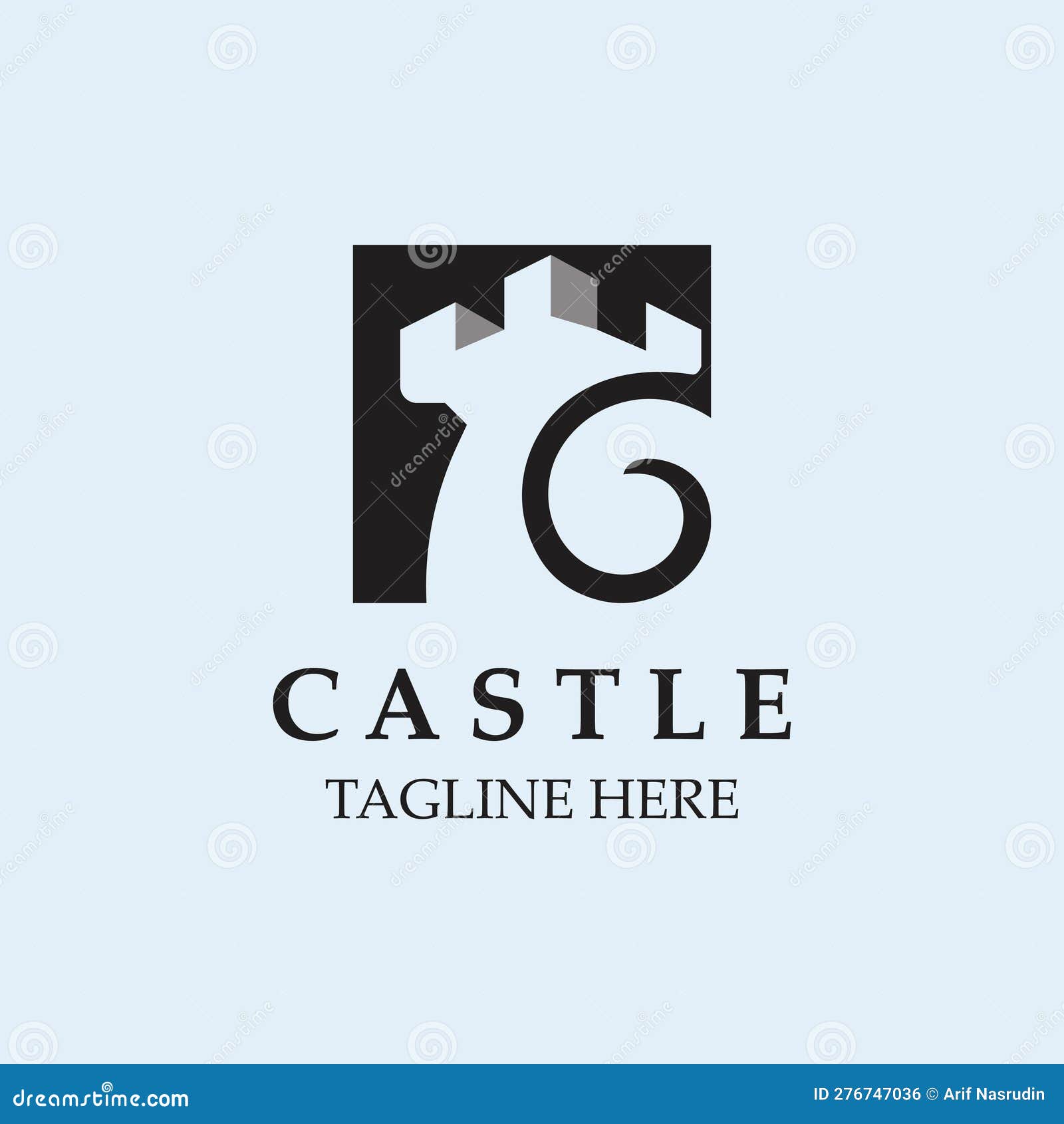 Castle Logo Graphic Template Design, Ancient Castle Vintage Vector ...
