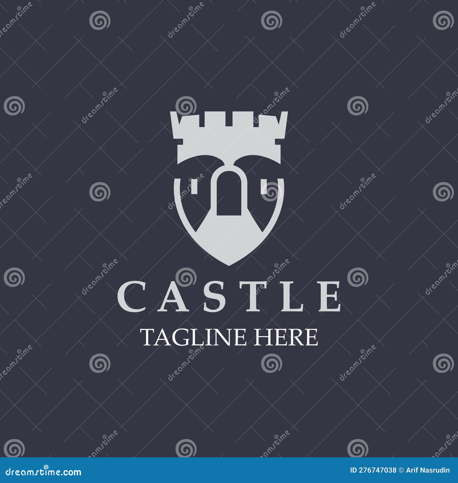 Castle Logo Graphic Template Design, Ancient Castle Vintage Vector ...