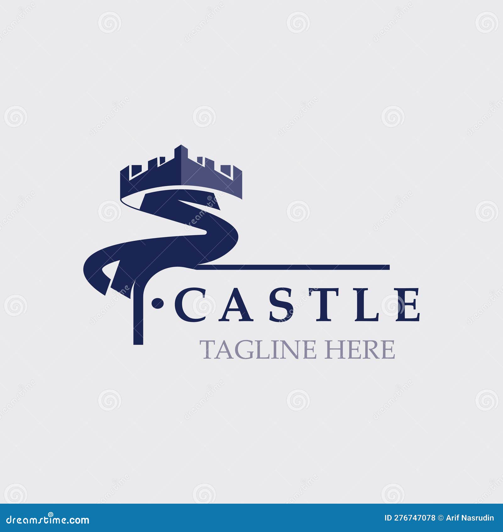 Castle Logo Graphic Template Design, Ancient Castle Vintage Vector ...