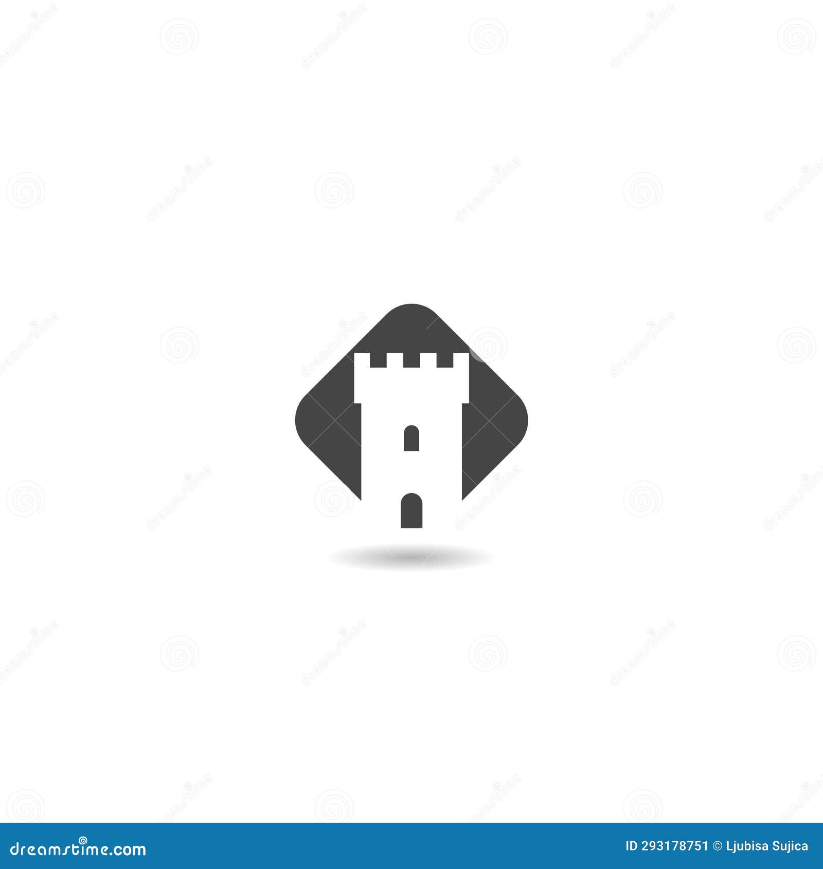 Castle Logo Icon with Shadow Stock Illustration - Illustration of ...